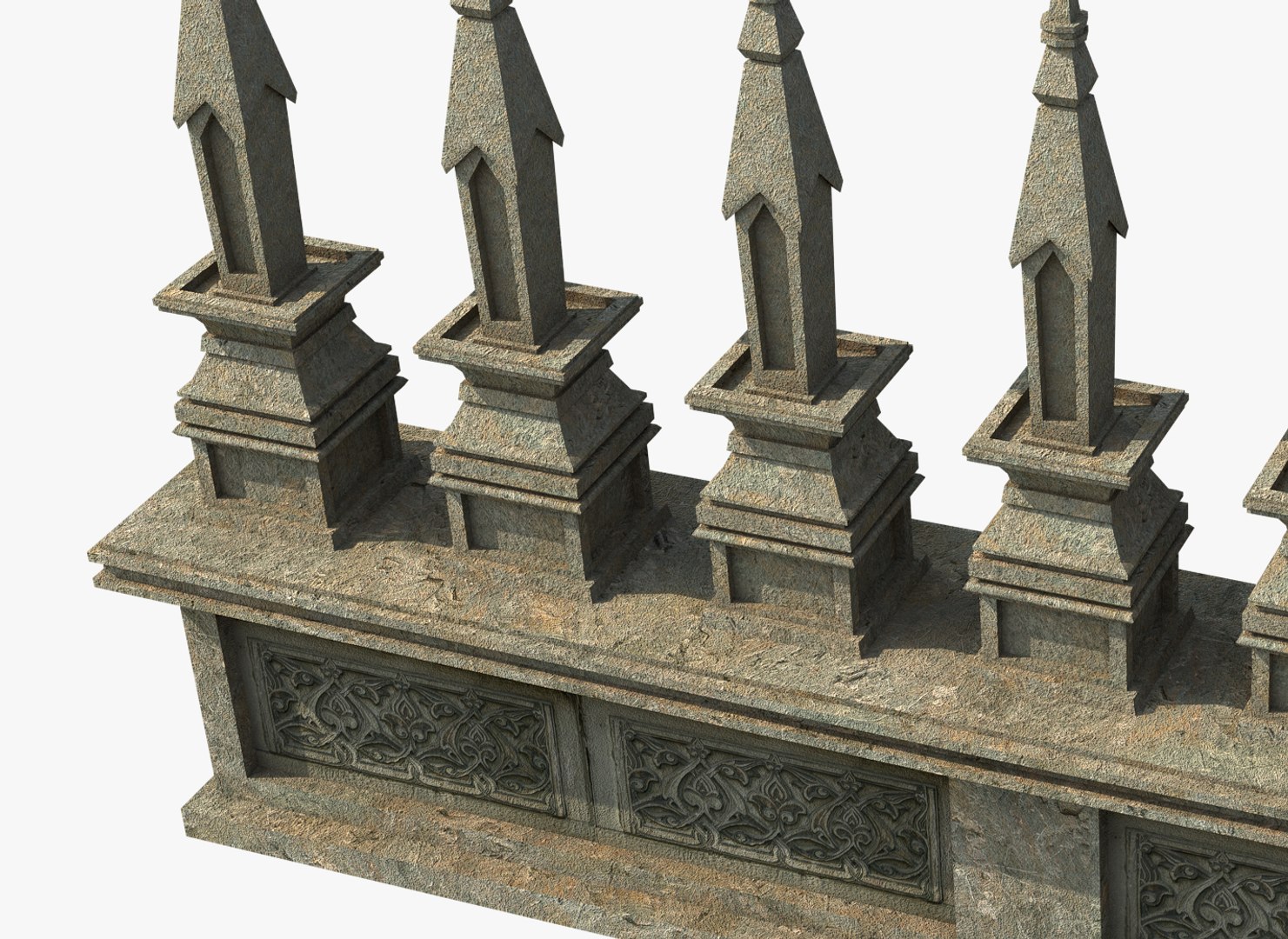 3D Fantasy Fence Pillars - TurboSquid 1889379