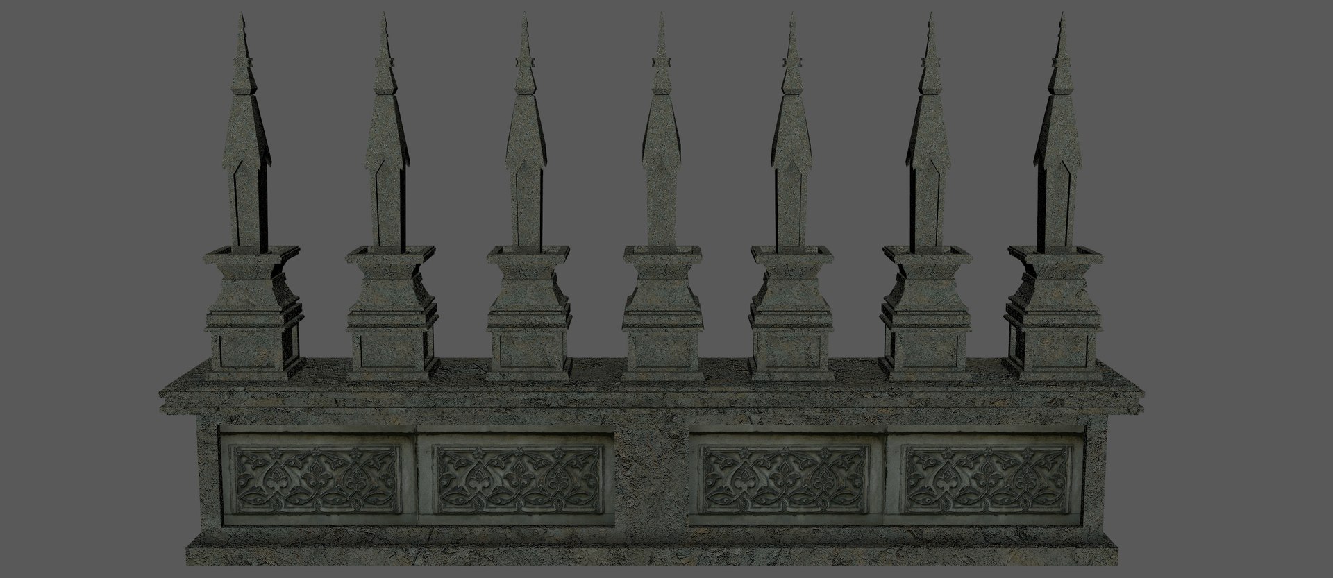 3D Fantasy Fence Pillars - TurboSquid 1889379