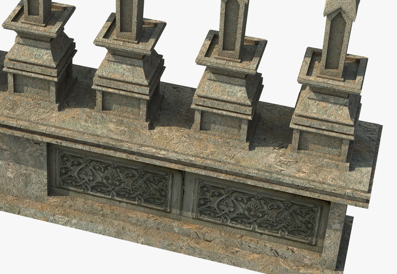 3D Fantasy Fence Pillars - TurboSquid 1889379