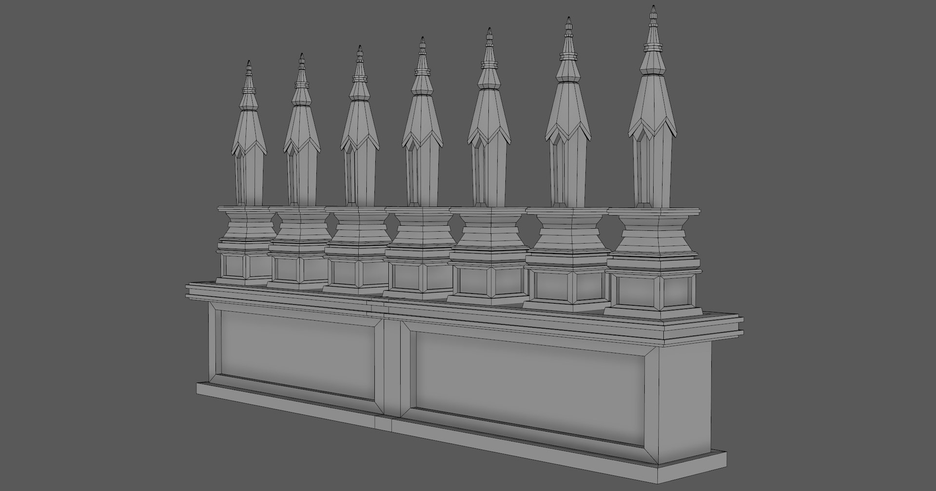 3D Fantasy Fence Pillars - TurboSquid 1889379