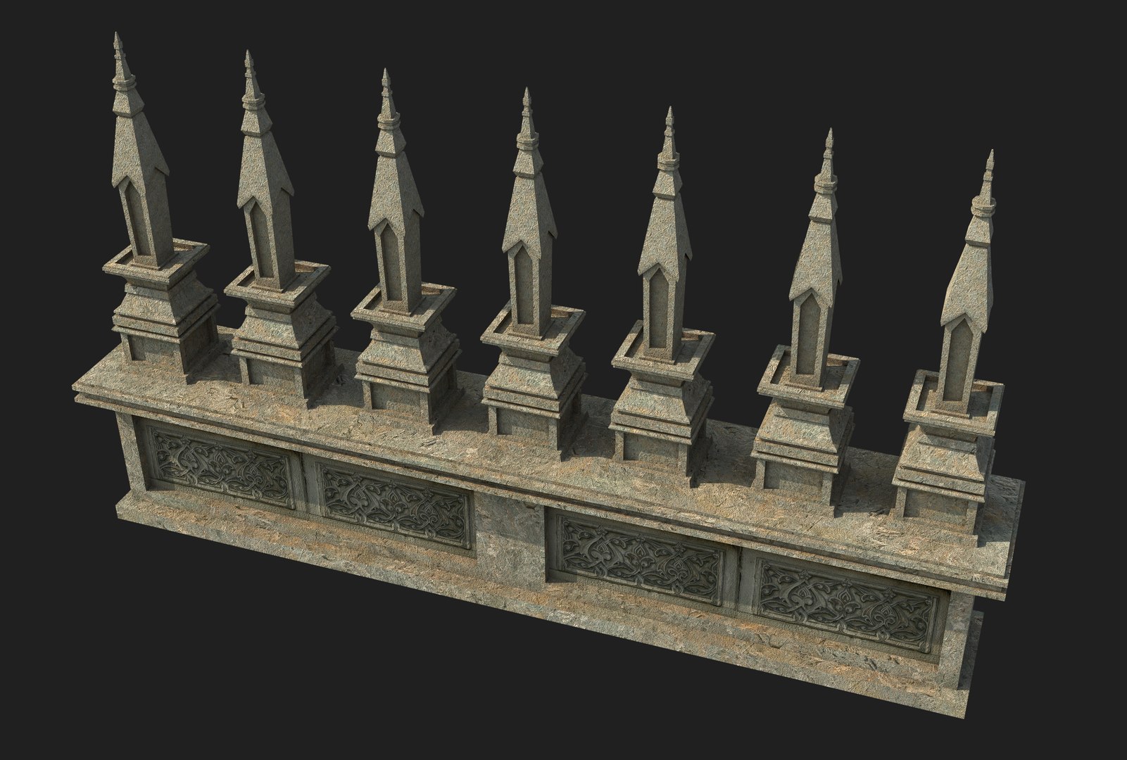 3D Fantasy Fence Pillars - TurboSquid 1889379