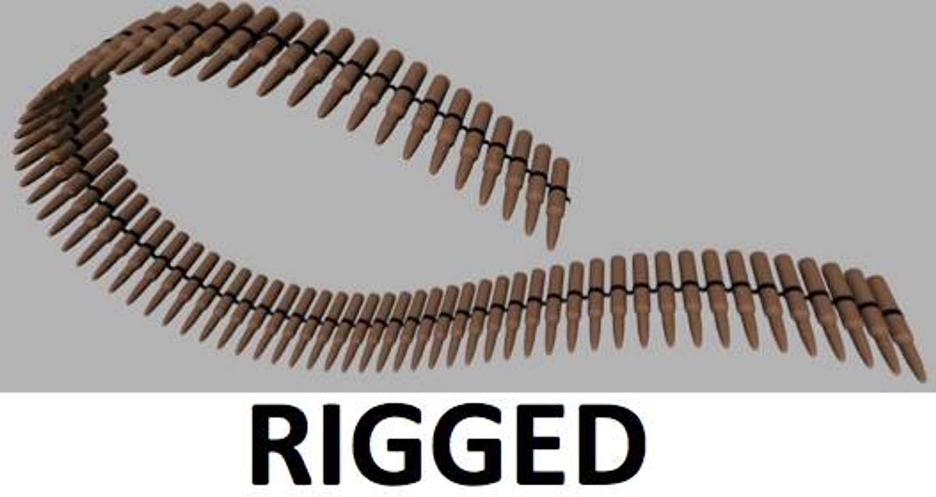 3ds Bullet Chain Belt Rigged