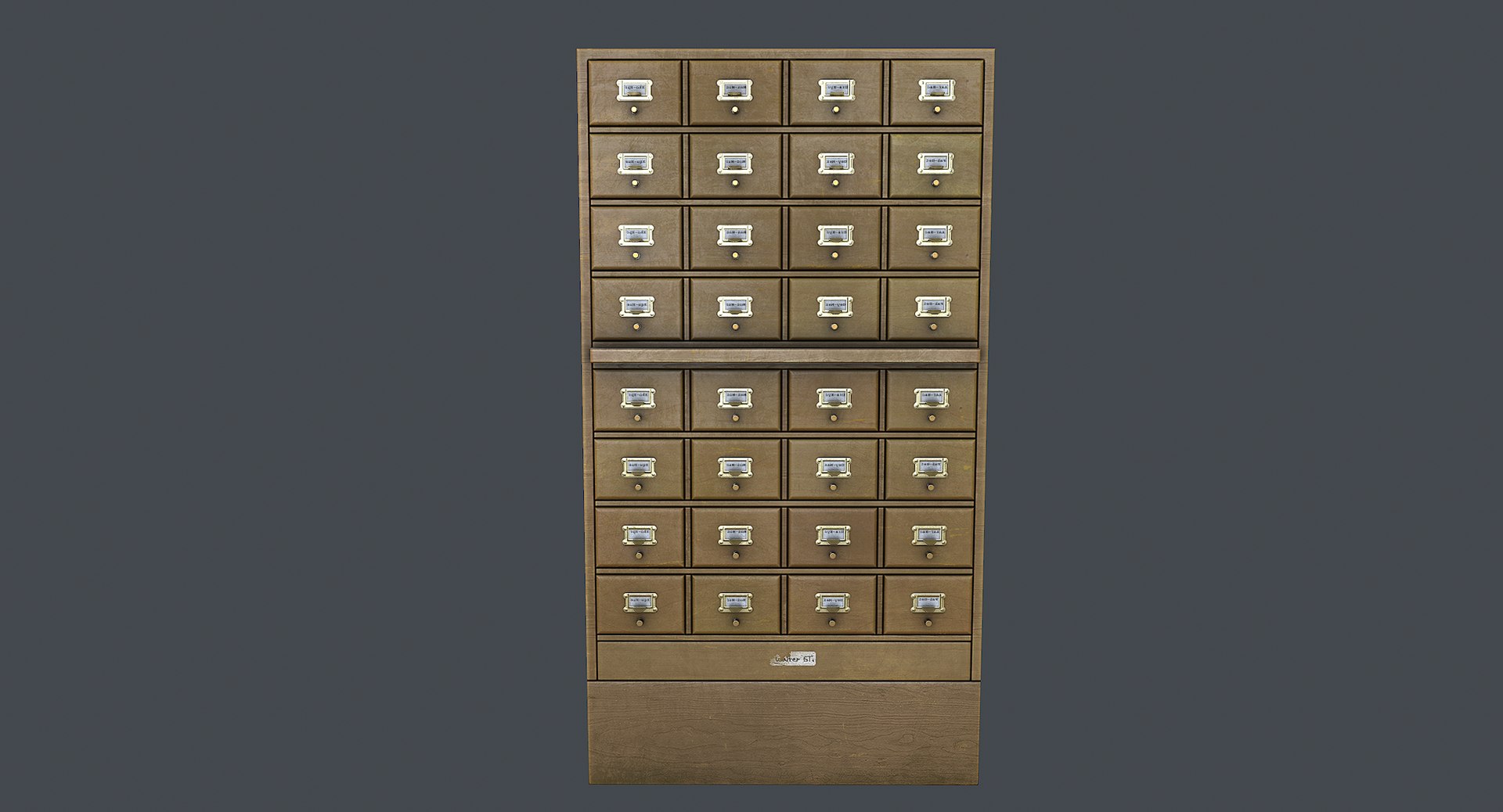 Card Catalog Cabinet 3d Model