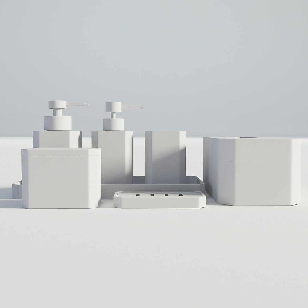 Bathroom Set Bath 3D Model - TurboSquid 1523450