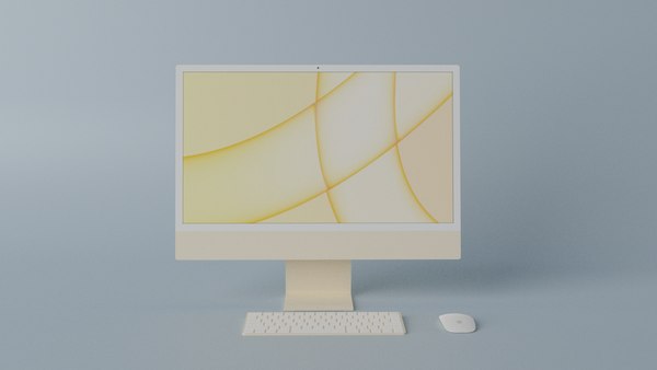 IMac 24-inch 2021 Yellow model - TurboSquid 1937966