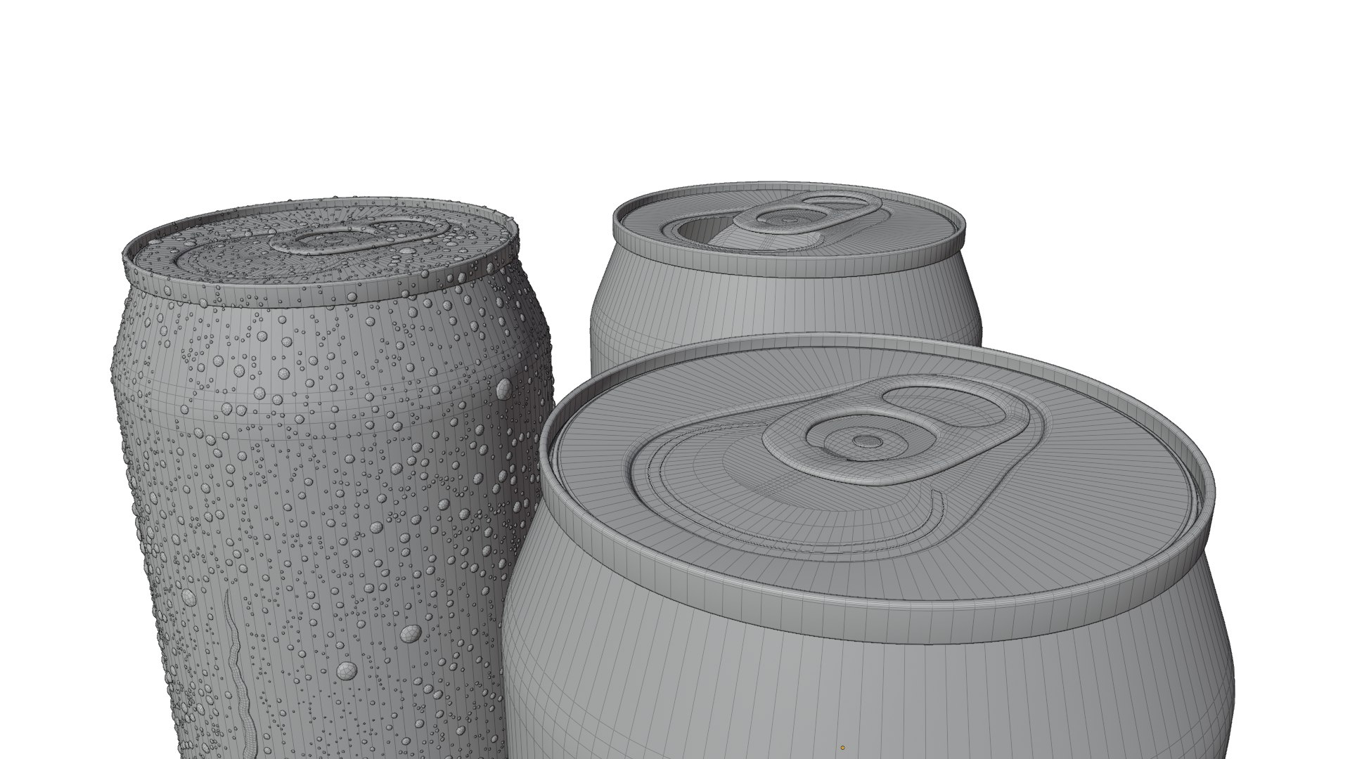 Regular 300ml Beverage Can Open And Closed Tabs With Droplets 3D Model ...