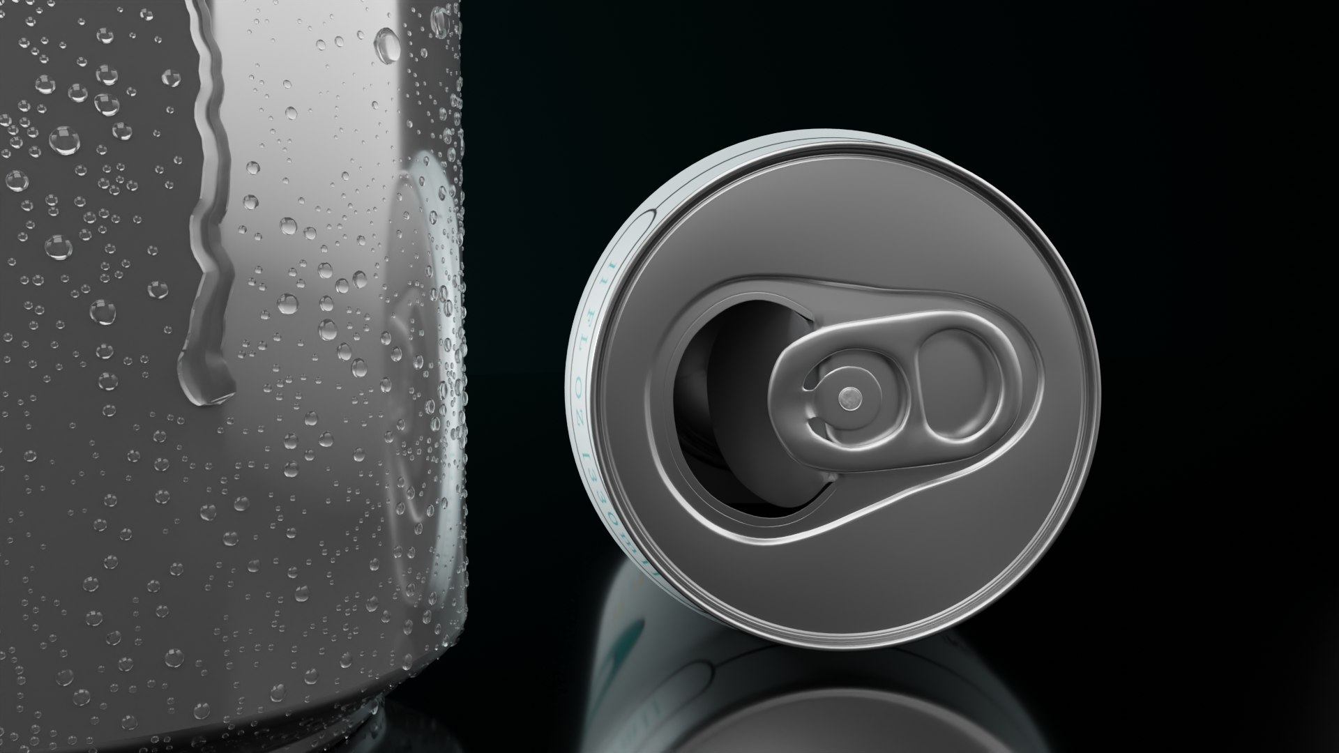 Regular 330ml Beverage Can Open And Closed Tabs With Droplets 3D Model ...
