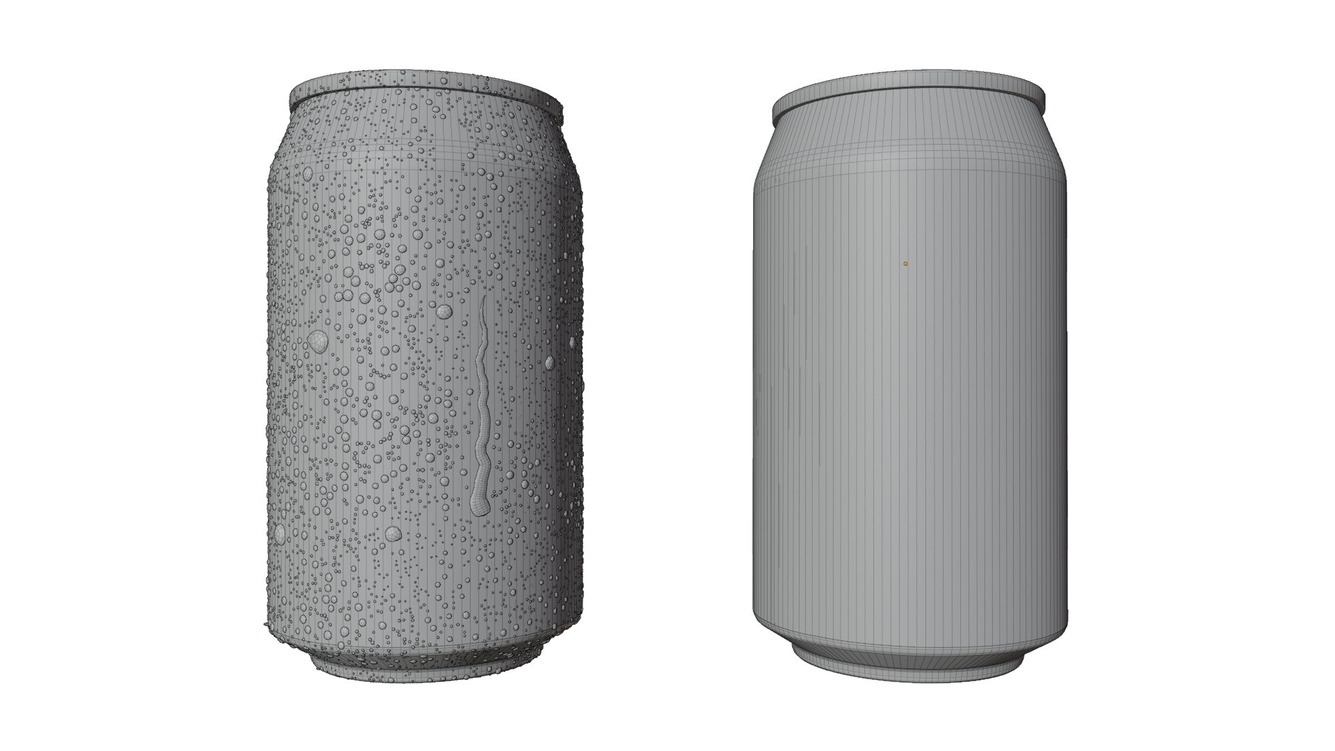 Regular 300ml Beverage Can Open And Closed Tabs With Droplets 3D Model ...