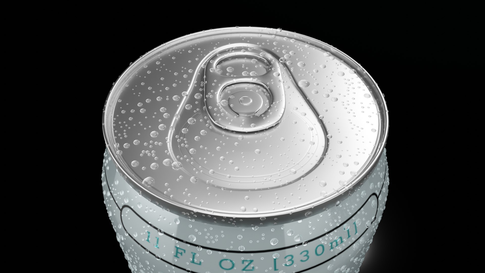 Regular 330ml Beverage Can Open And Closed Tabs With Droplets 3D Model ...