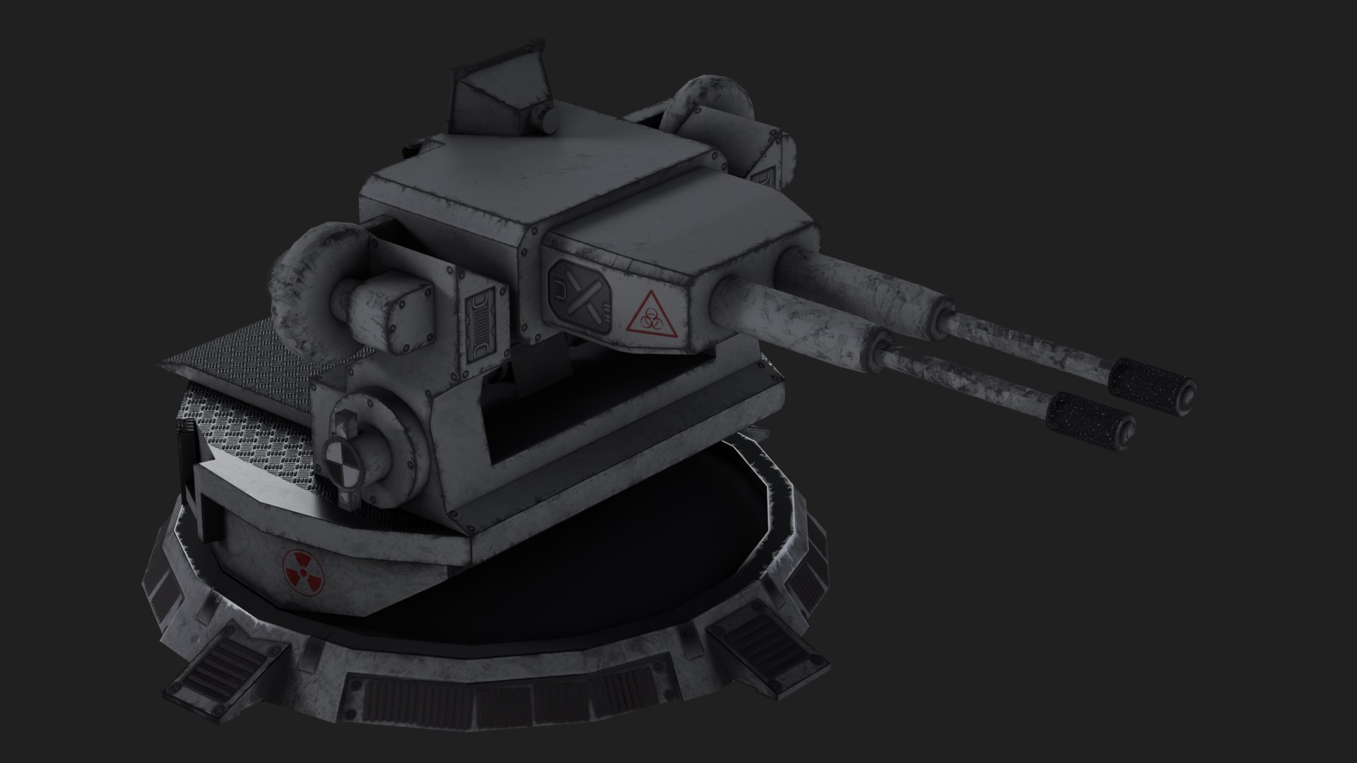 TURRET WEAPON GUN LOW POLY Model - TurboSquid 2301169