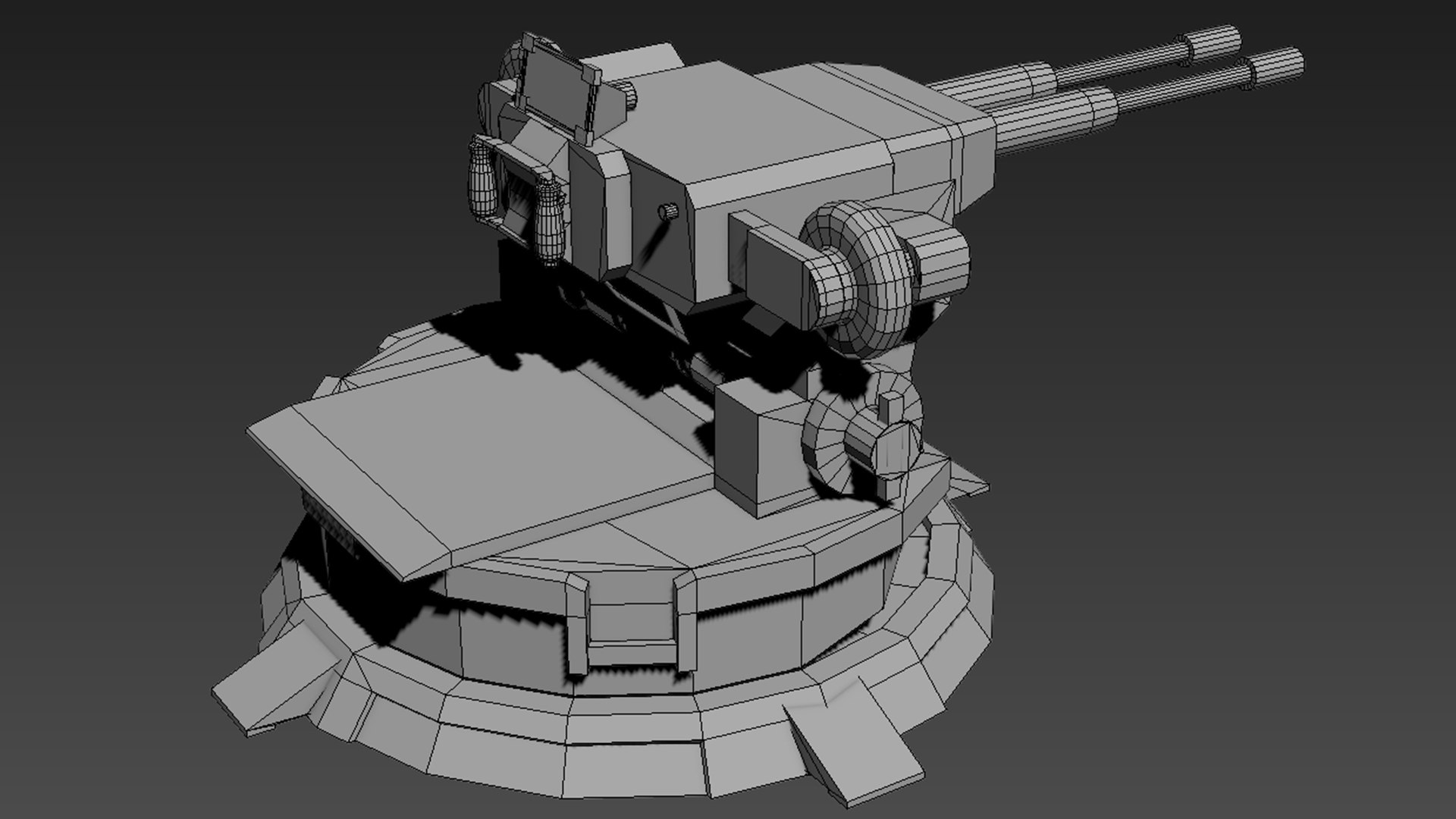 TURRET WEAPON GUN LOW POLY Model - TurboSquid 2301169