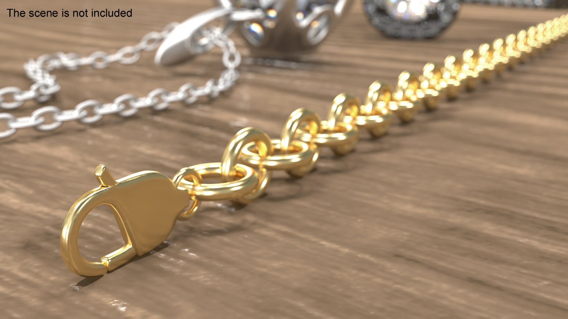 3D Golden Cable Chain Model - TurboSquid 2239701