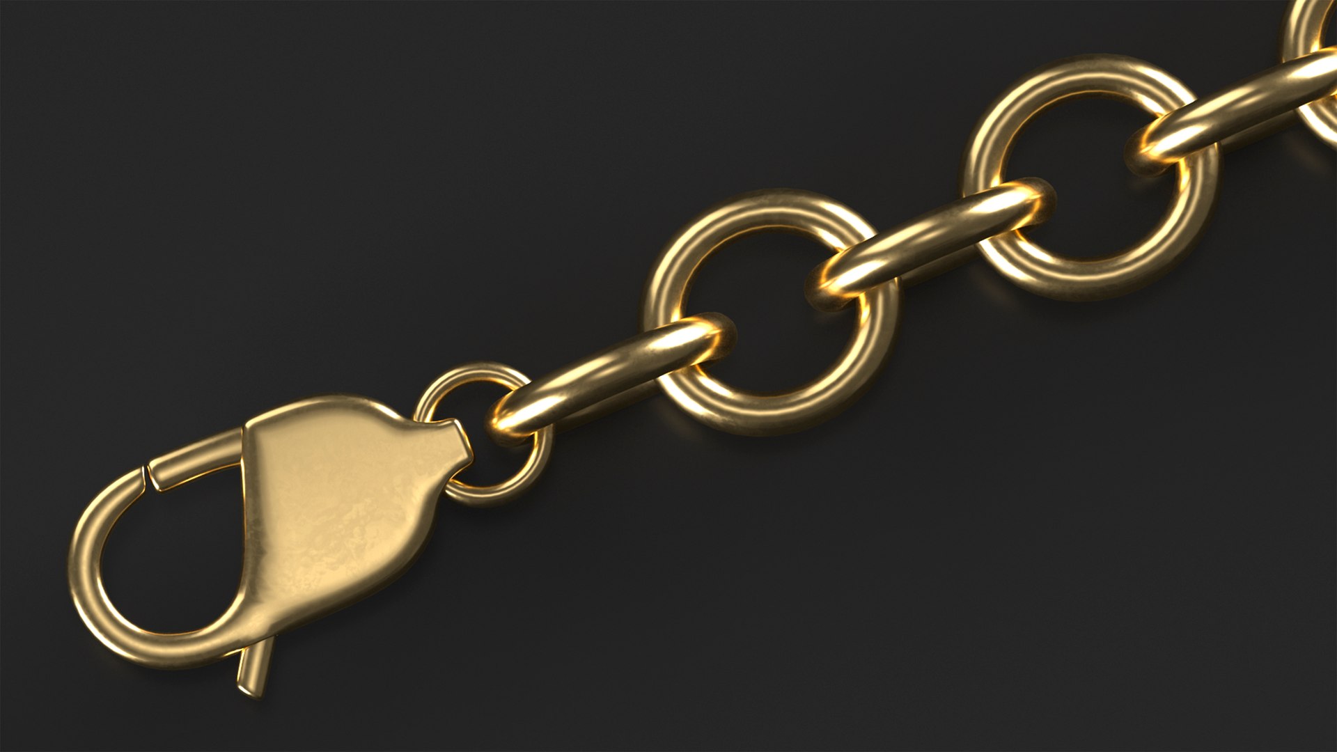 3D Golden Cable Chain Model - TurboSquid 2239701