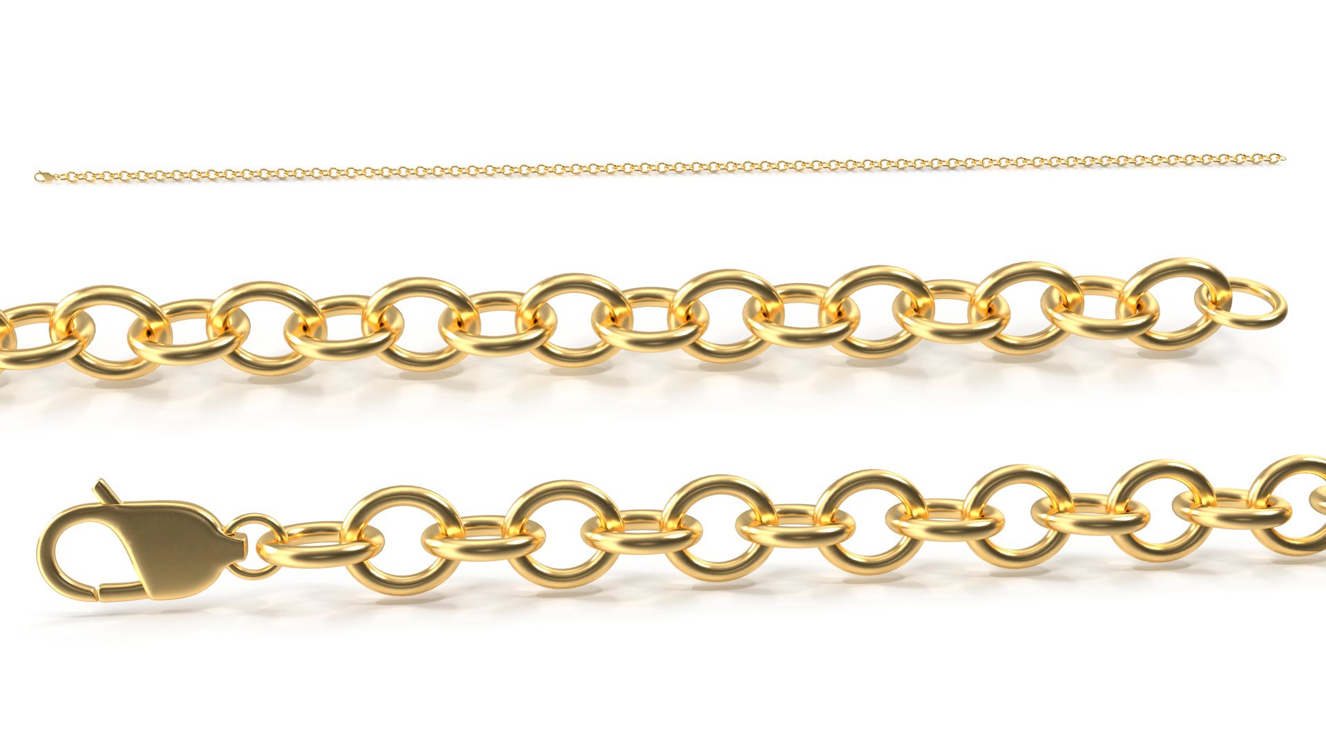 3D Golden Cable Chain Model - TurboSquid 2239701