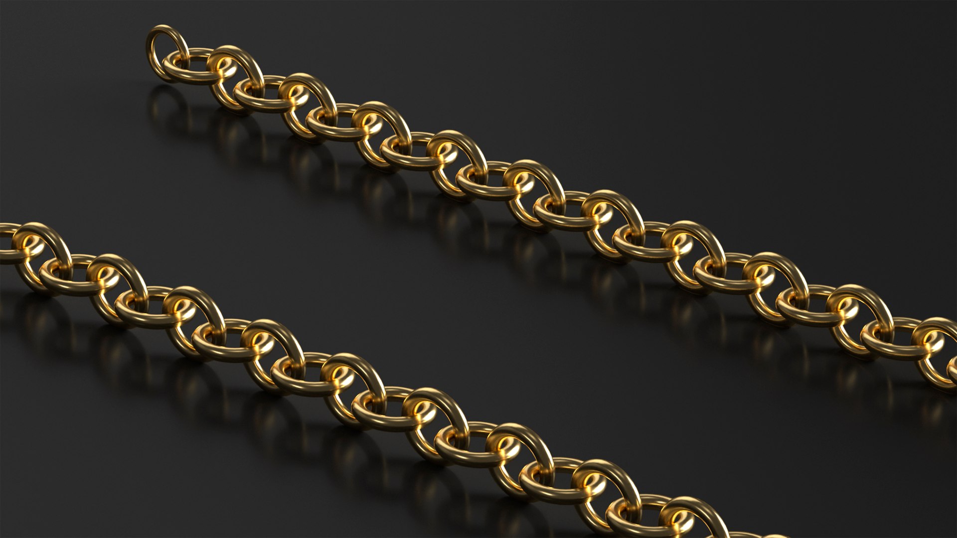3D Golden Cable Chain Model - TurboSquid 2239701
