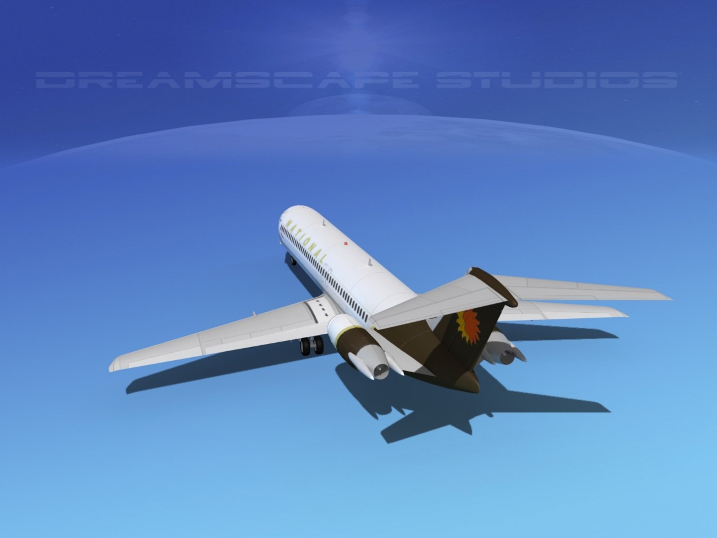 3d model turbines dc-9-50 douglas dc-9 aircraft