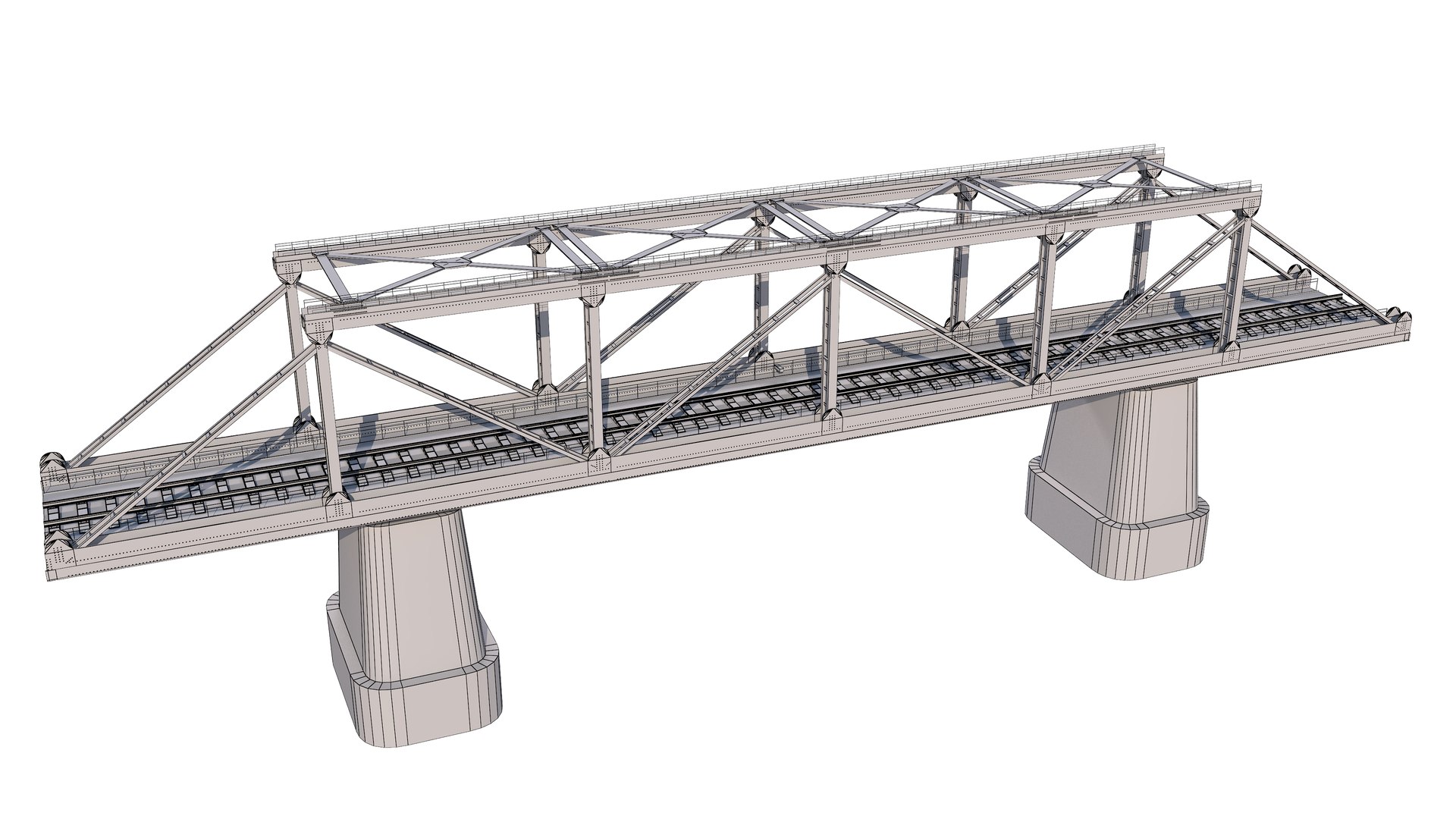 3D Model Railway Bridge - Black - TurboSquid 1923063