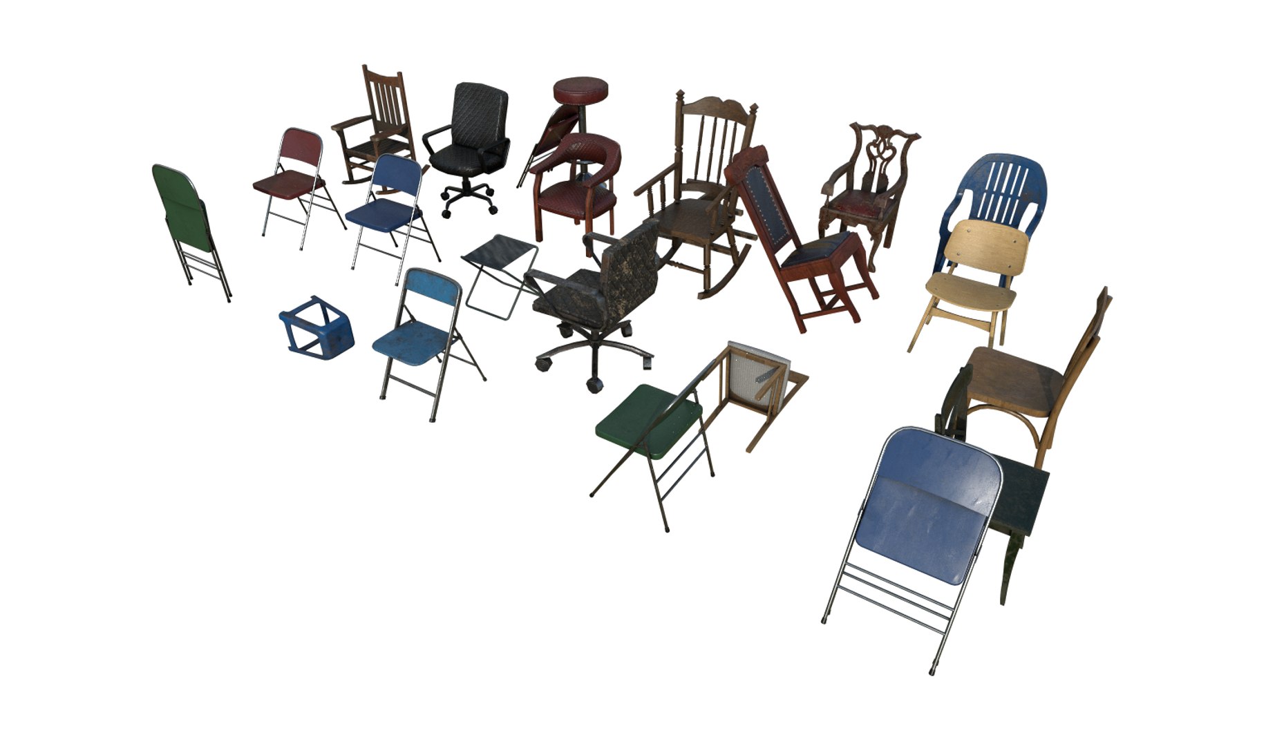 3D Chairs Prop Pack - TurboSquid 2108369