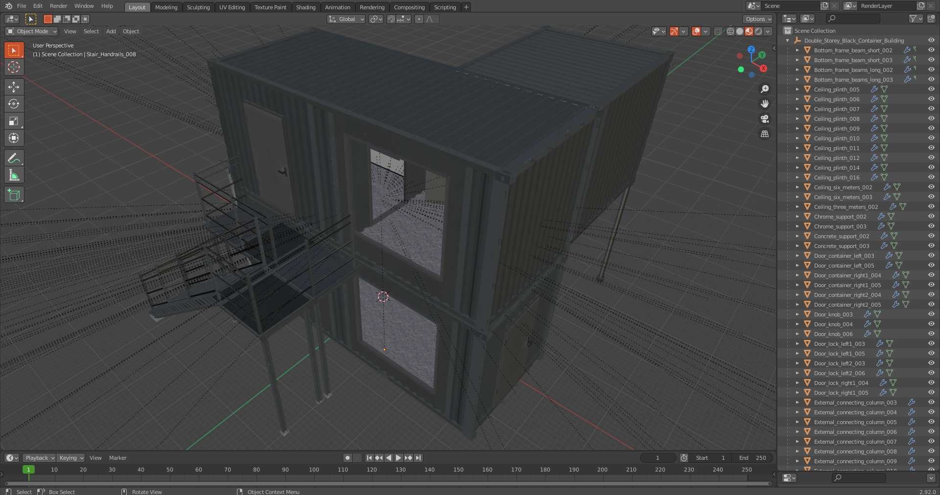 3D Double Storey Black Container Building Model - TurboSquid 2281788