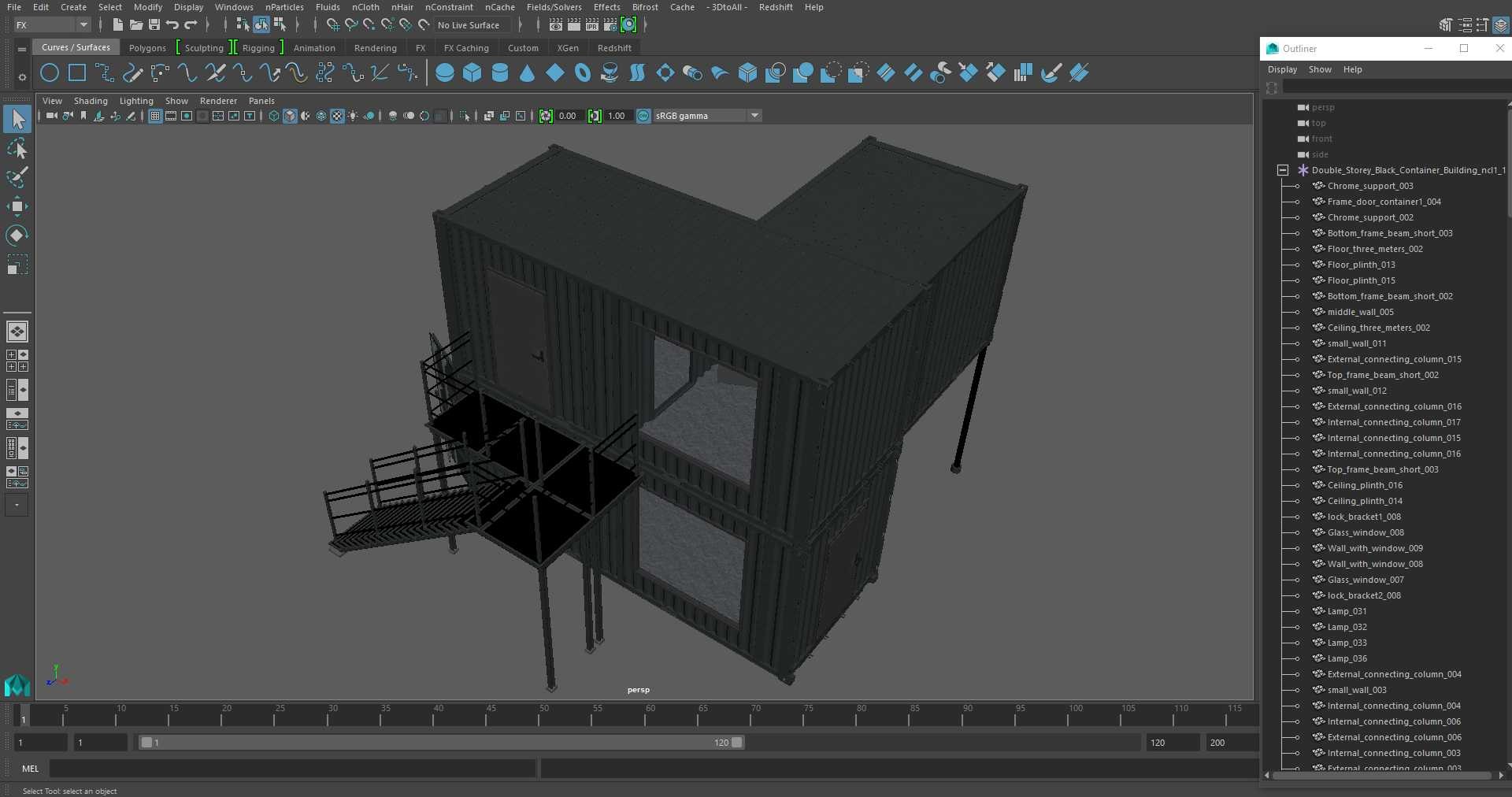 3D Double Storey Black Container Building Model - TurboSquid 2281788