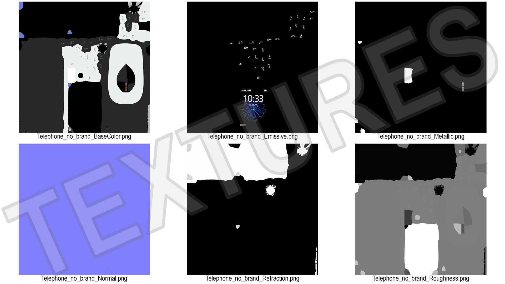 Modern Push-button Black Telephone Lights On 3D Model - TurboSquid 2270119