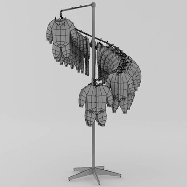 3d model of retail clothing rack kids