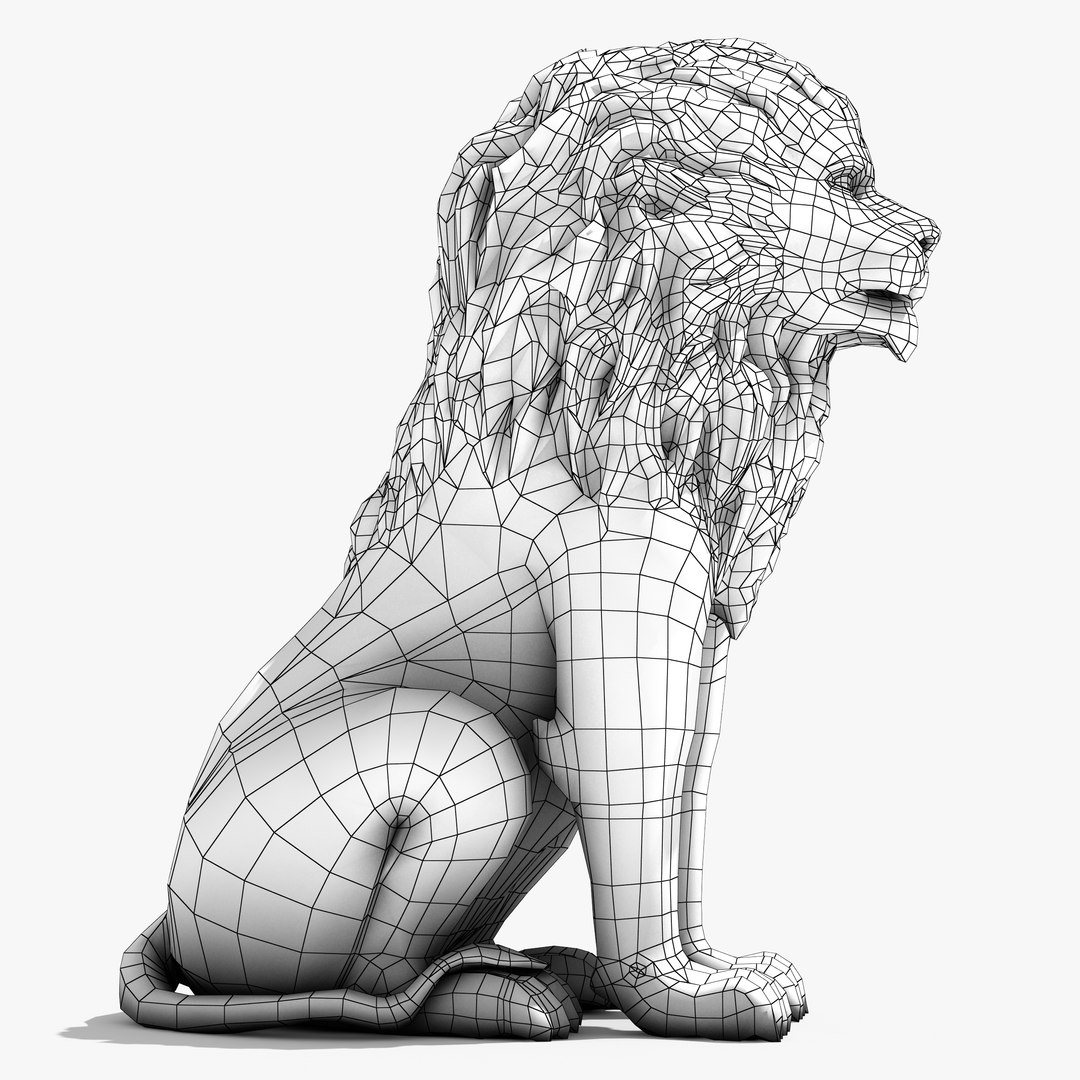 Lion sculpture 3D model - TurboSquid 1283404