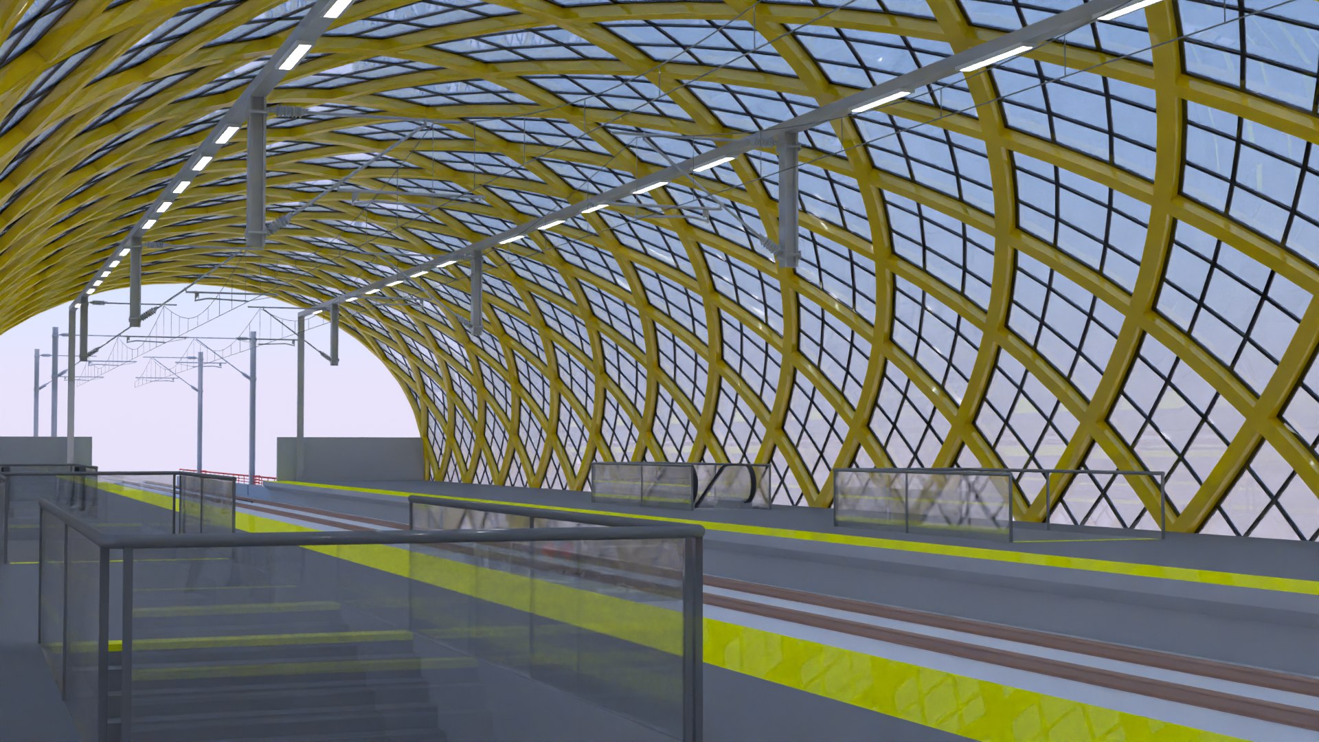 3D Elevated Station With BiLevel Train - TurboSquid 2395096