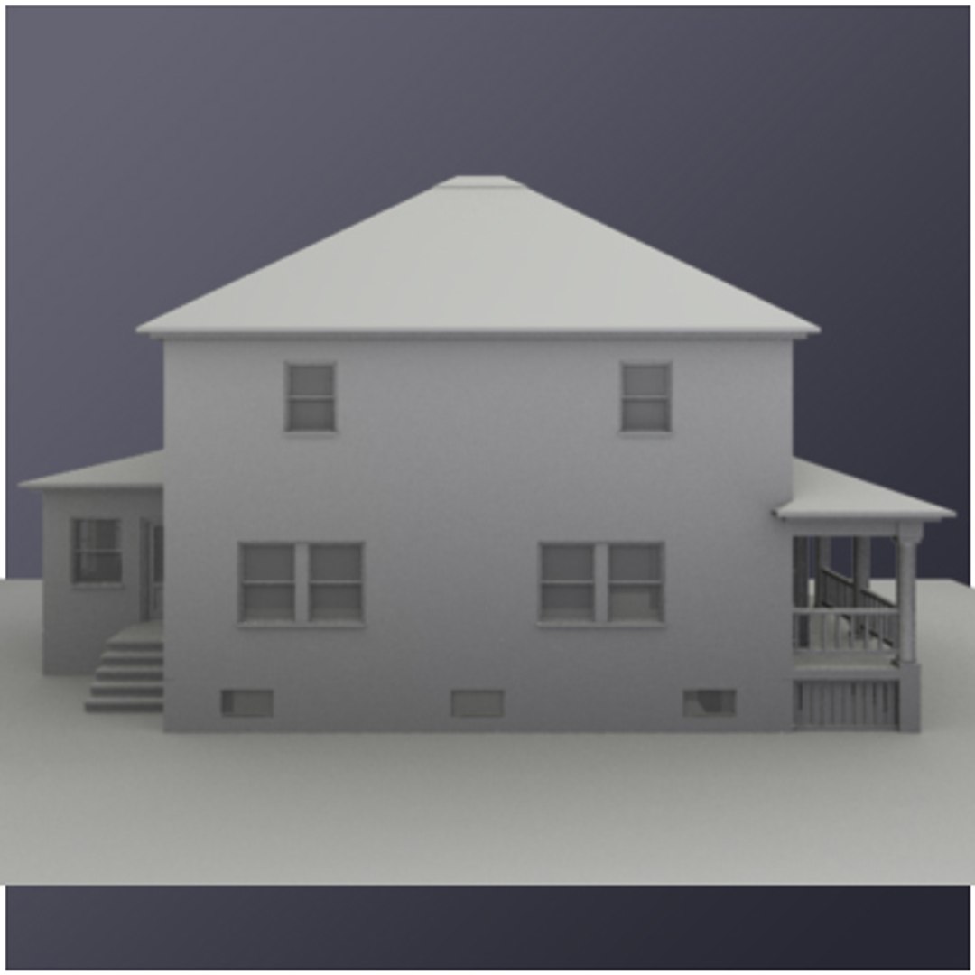 3d Model Traditional American Square House Architecture