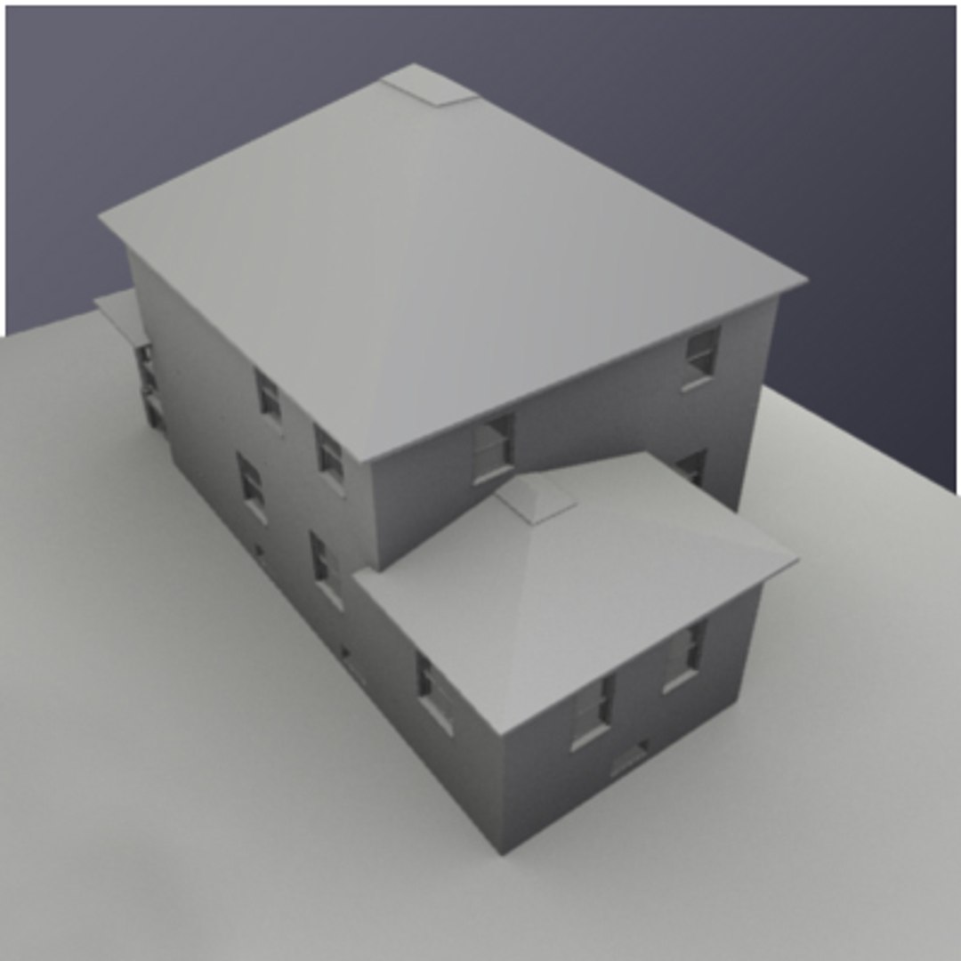 3d Model Traditional American Square House Architecture