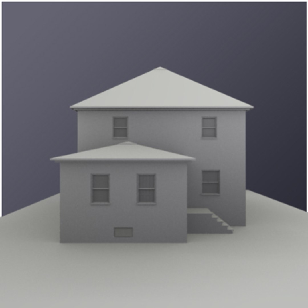 3d Model Traditional American Square House Architecture