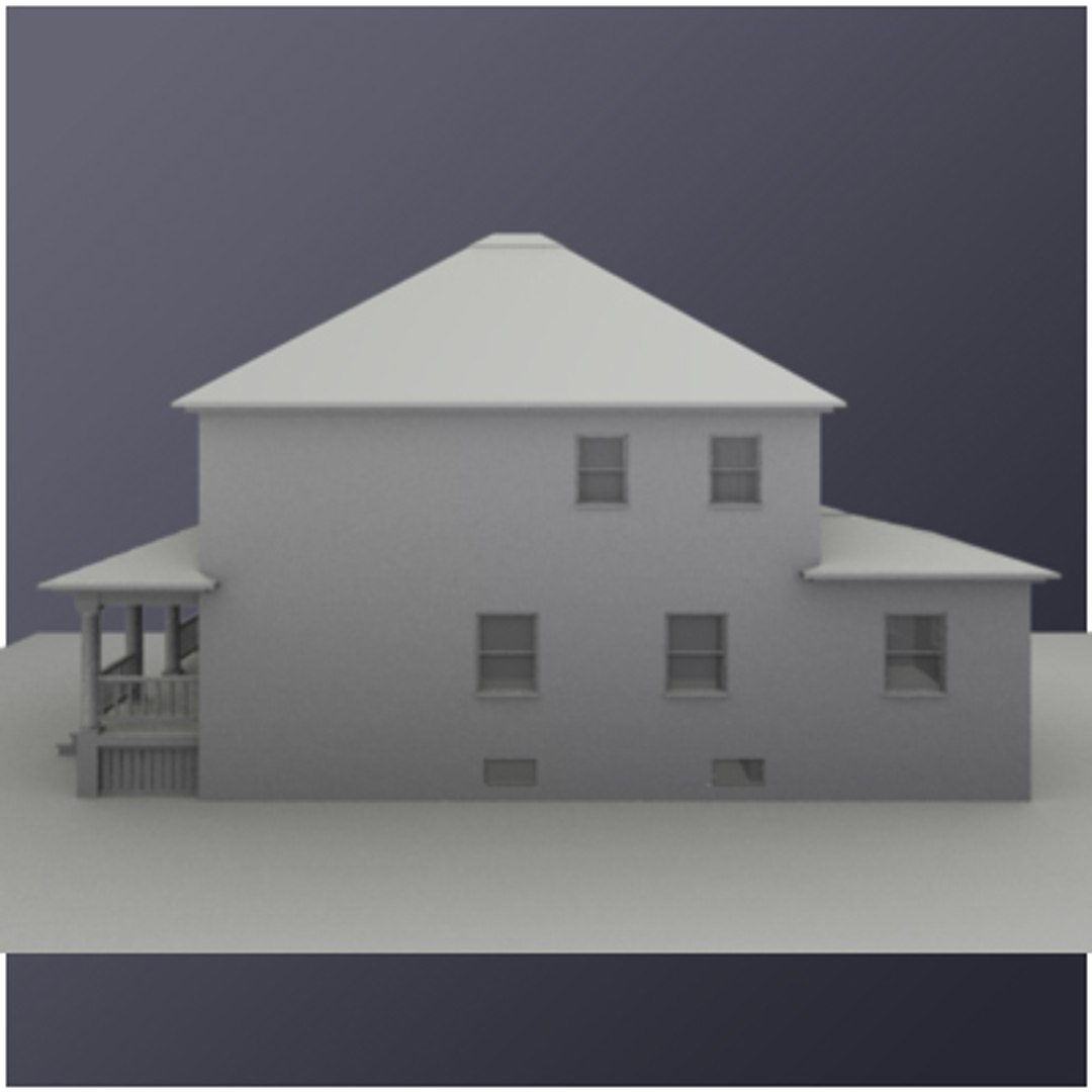 3d Model Traditional American Square House Architecture