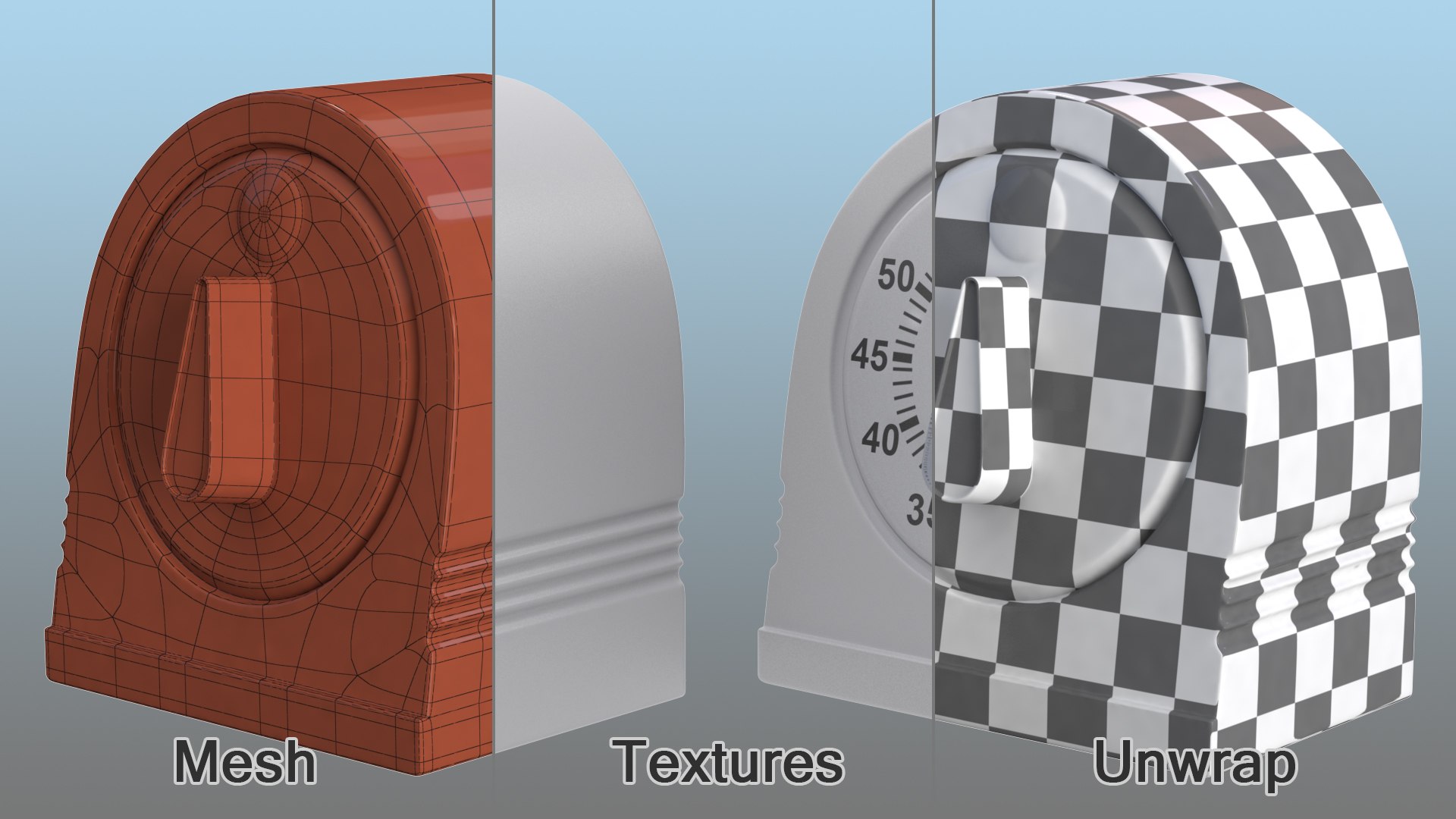 3D Classic Mechanical Kitchen Timer - TurboSquid 1589107