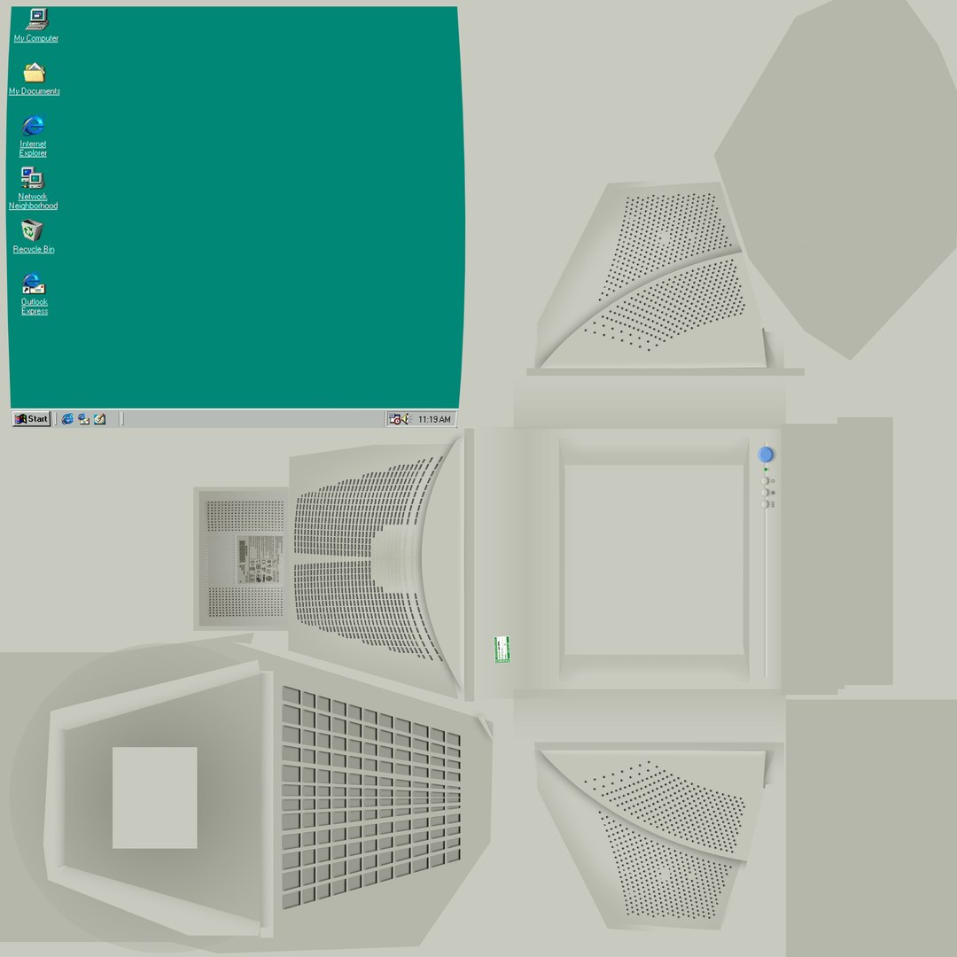 3d Model Of Crt Monitor