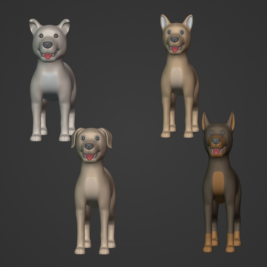 3D Cartoon Dog model - TurboSquid 2042195