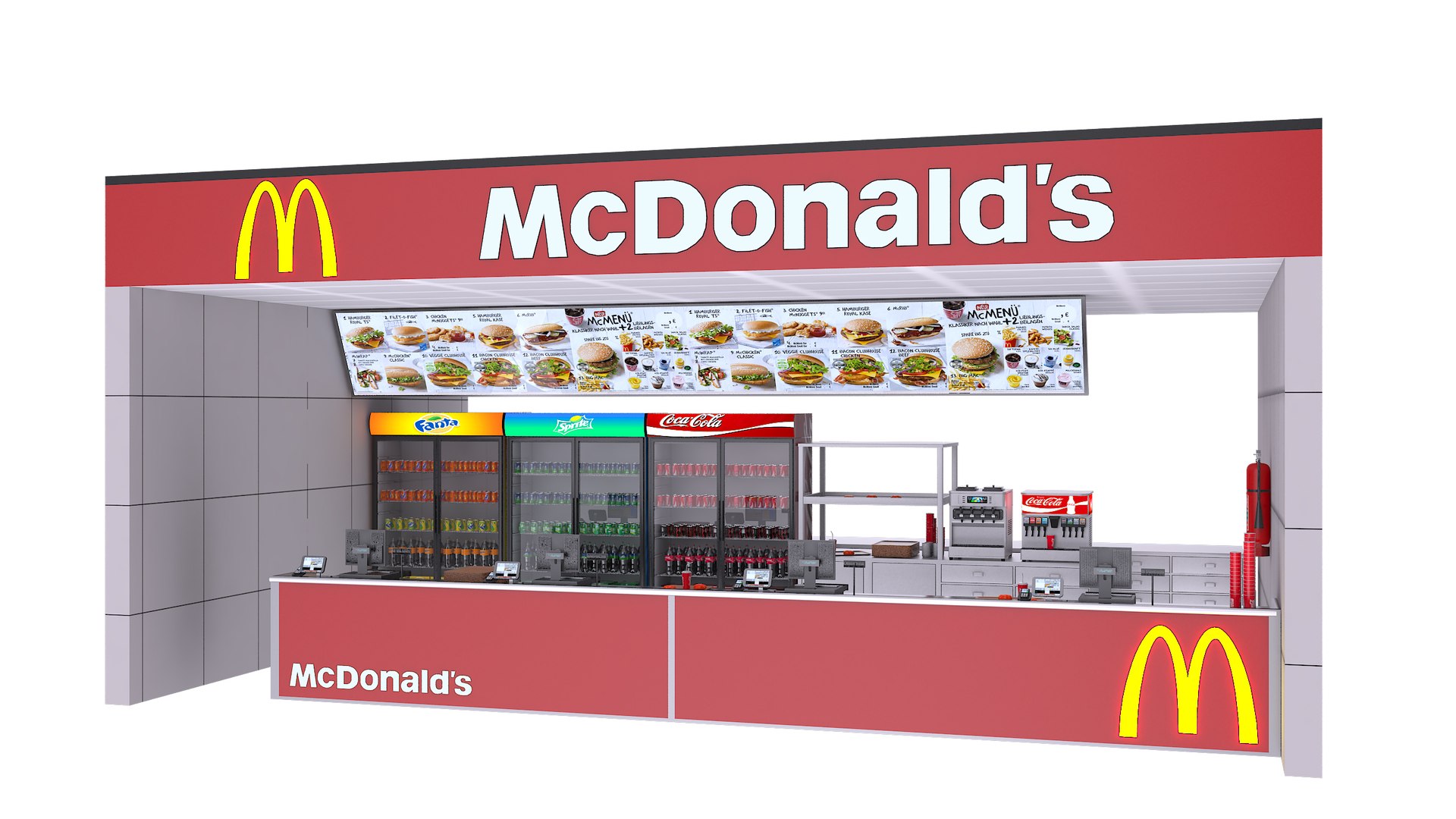 Fast Food McDonalds Counter 3D Model - TurboSquid 1905858