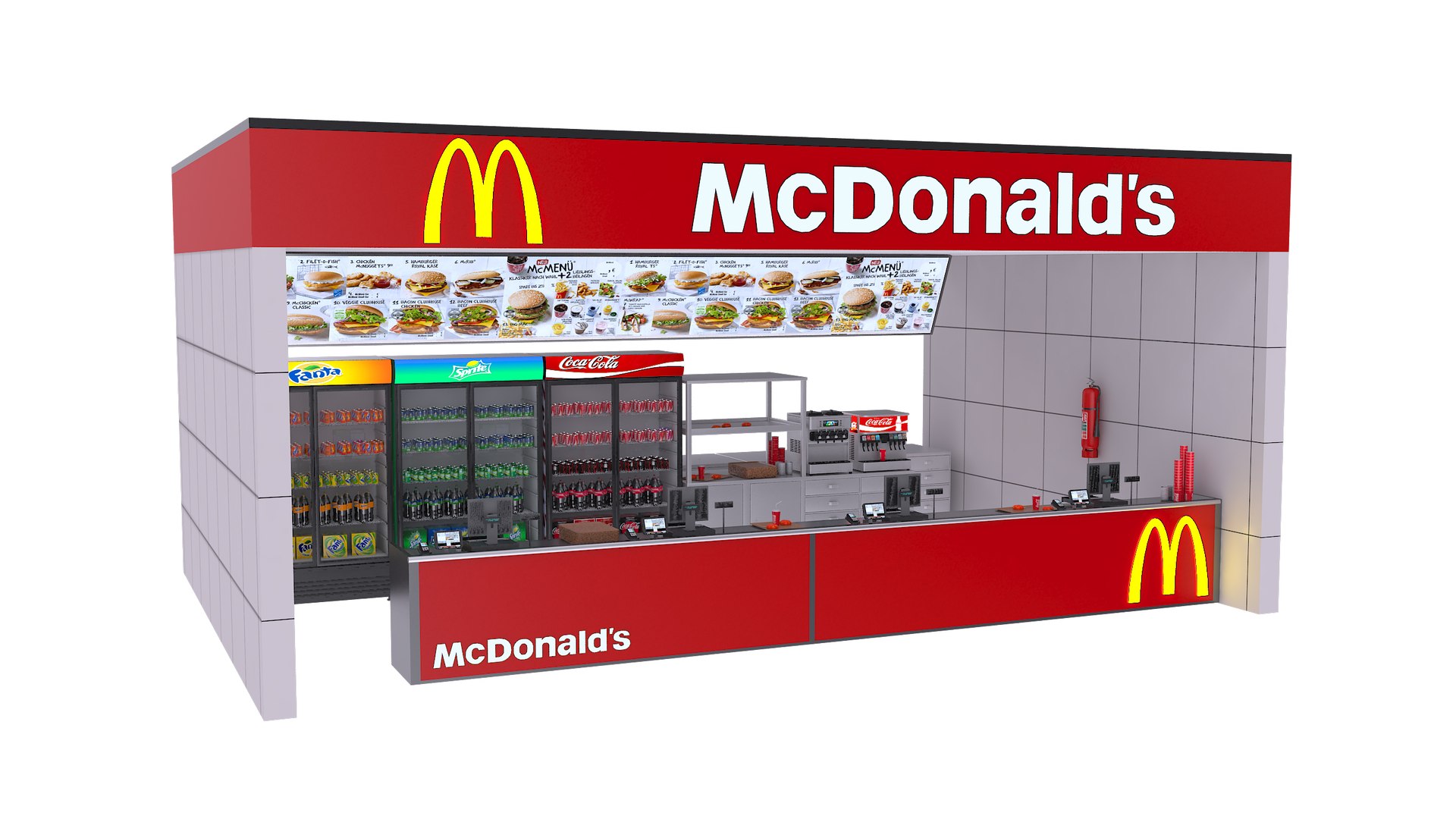 Fast Food McDonalds Counter 3D Model - TurboSquid 1905858