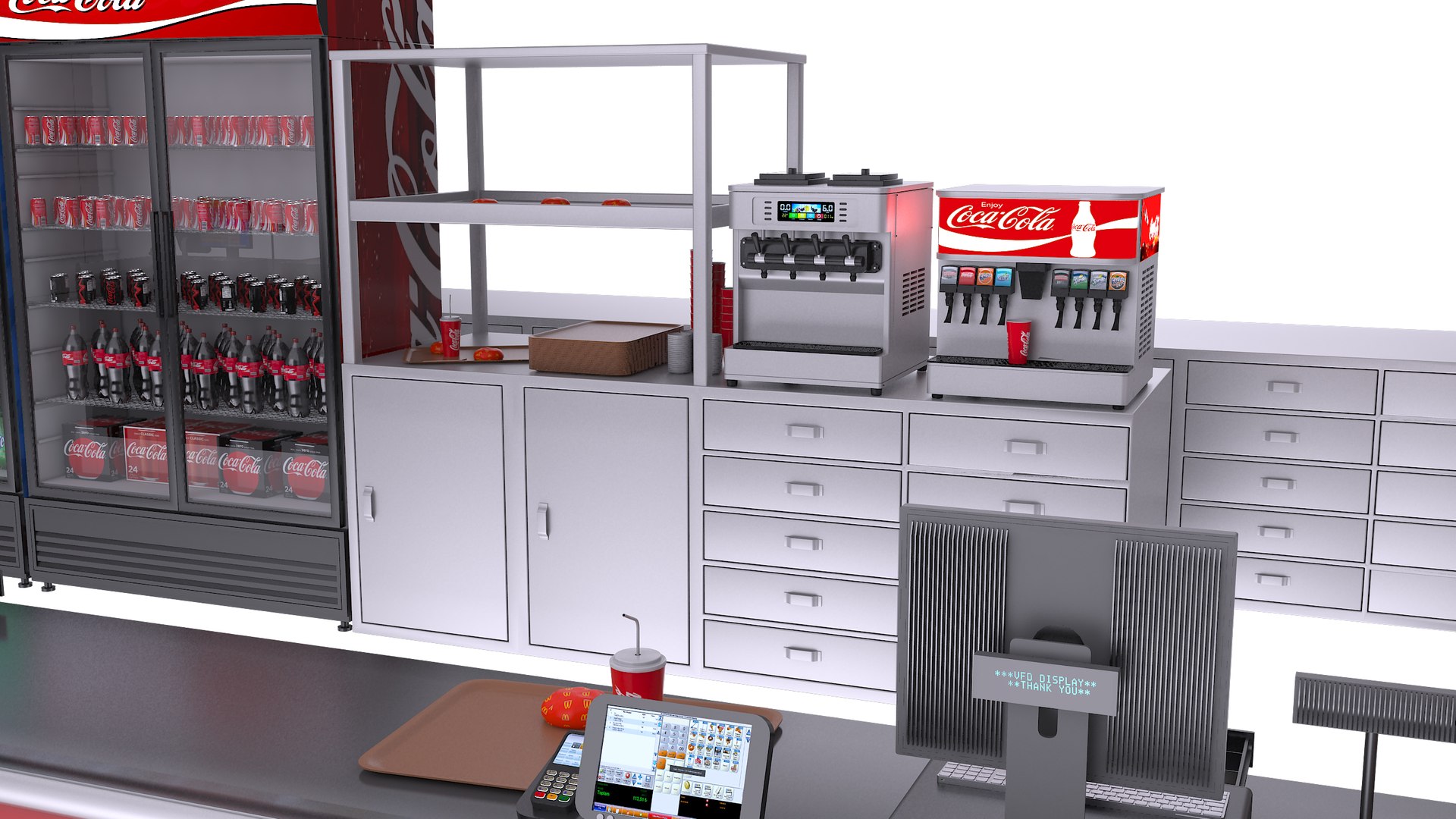 Fast Food McDonalds Counter 3D Model - TurboSquid 1905858