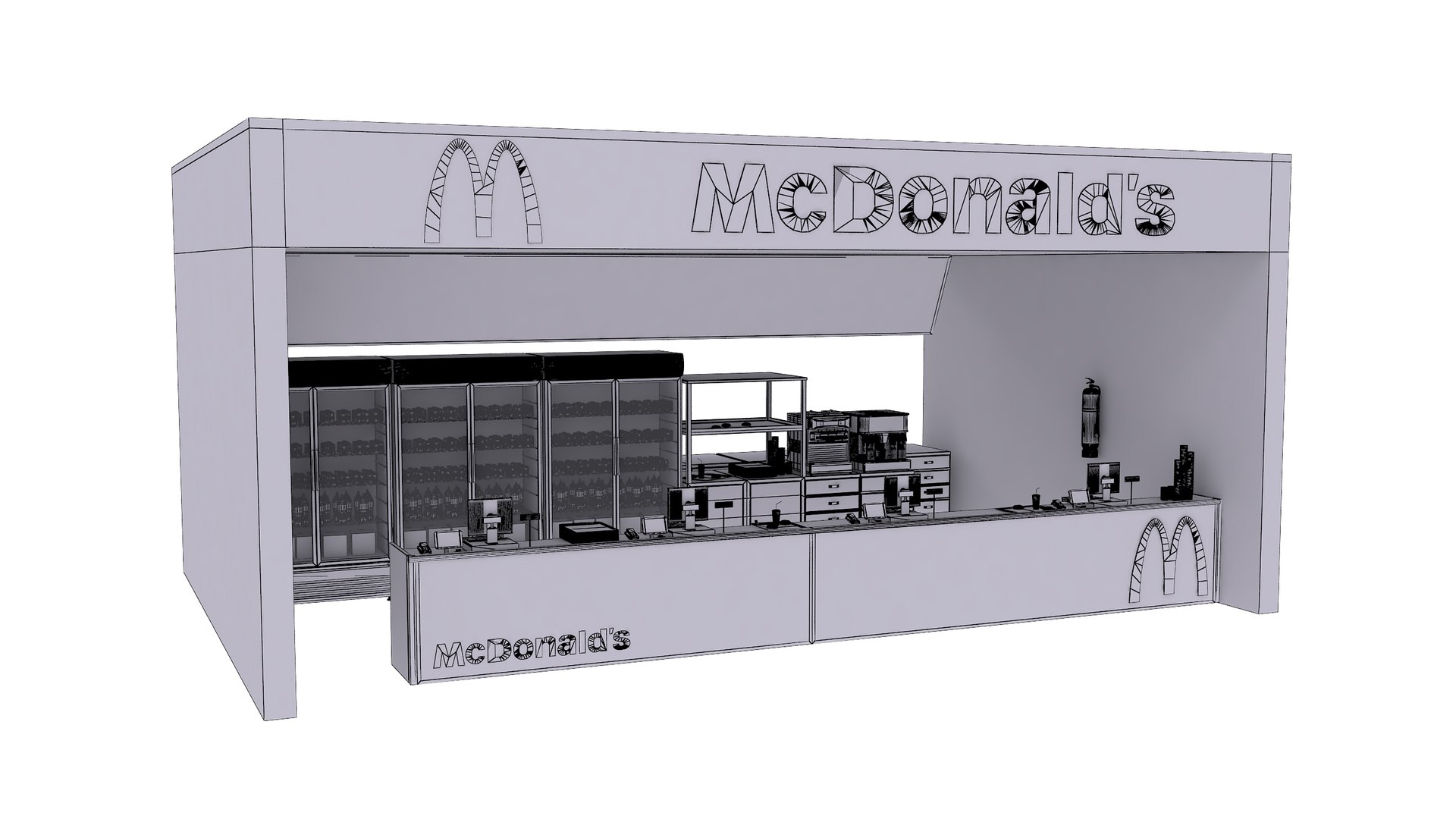 Fast Food McDonalds Counter 3D Model - TurboSquid 1905858