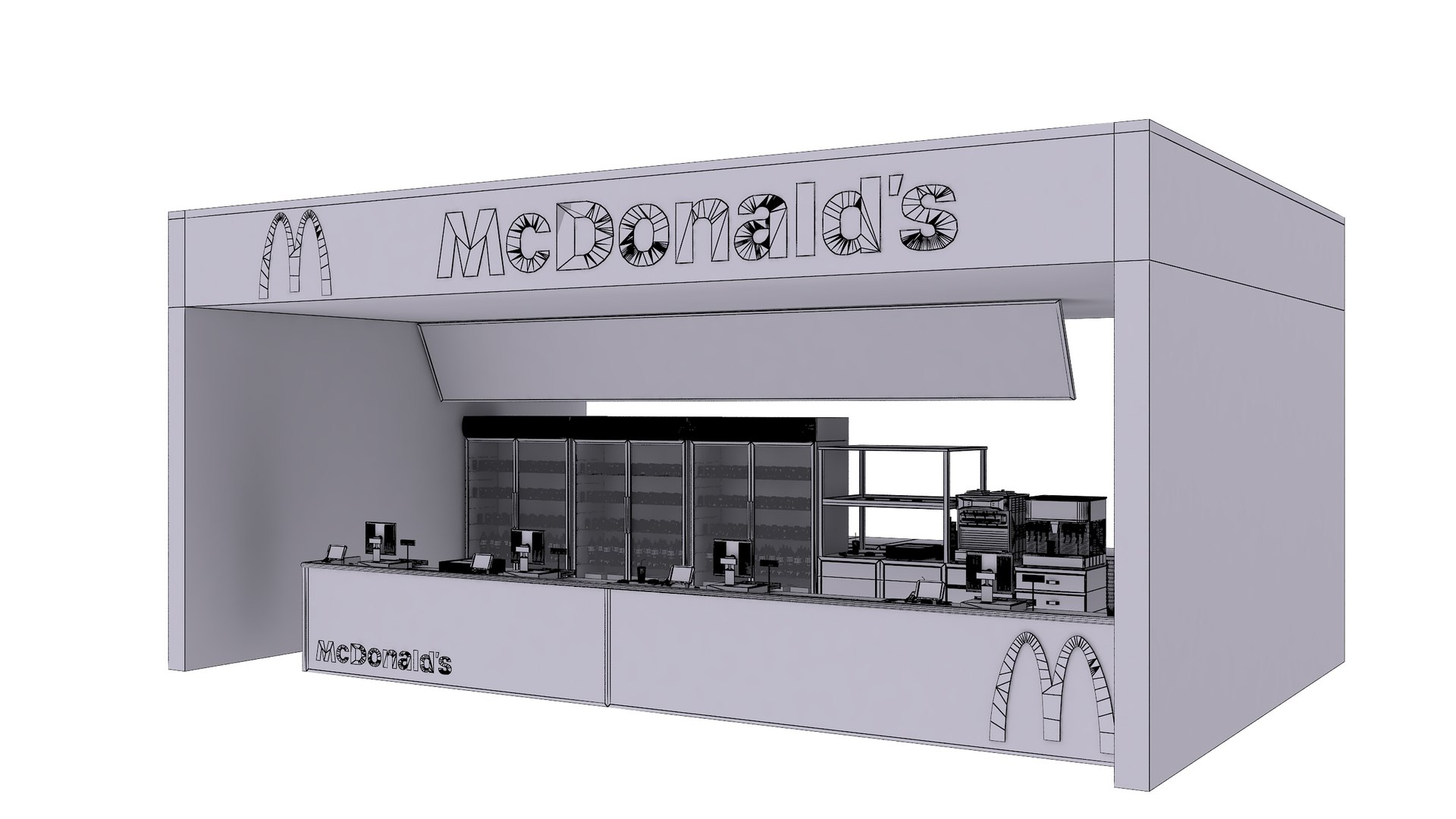 Fast Food McDonalds Counter 3D Model - TurboSquid 1905858