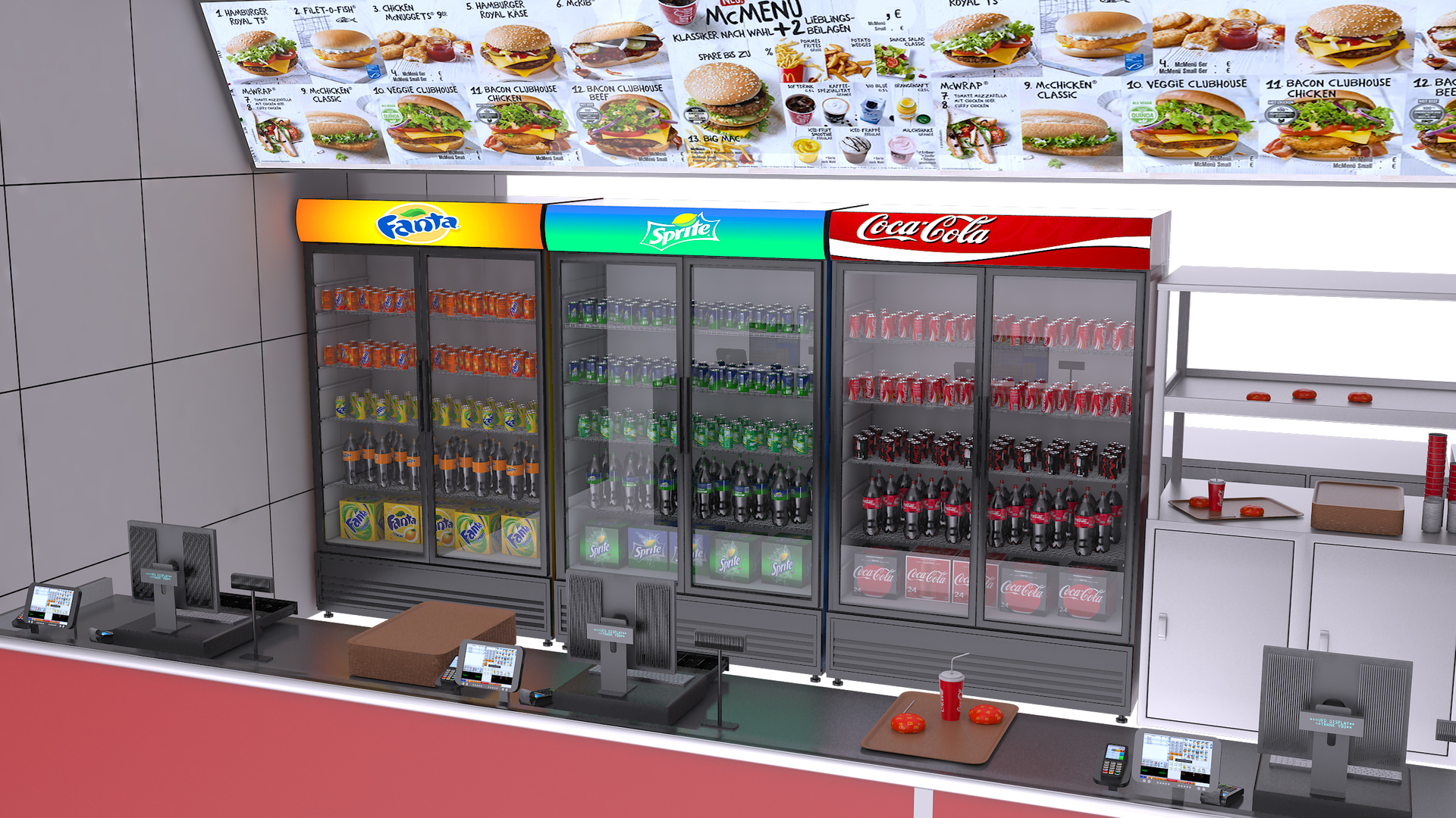 modelo 3d Fast Food McDonalds Counter - TurboSquid 1905858