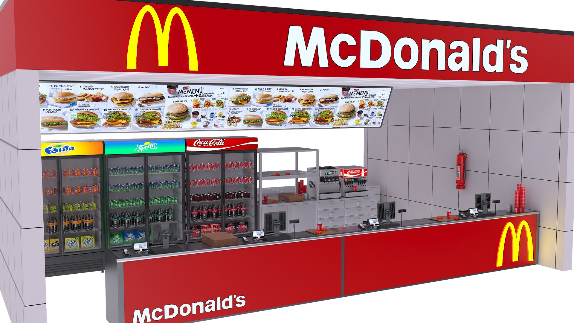 Fast Food McDonalds Counter 3D Model - TurboSquid 1905858
