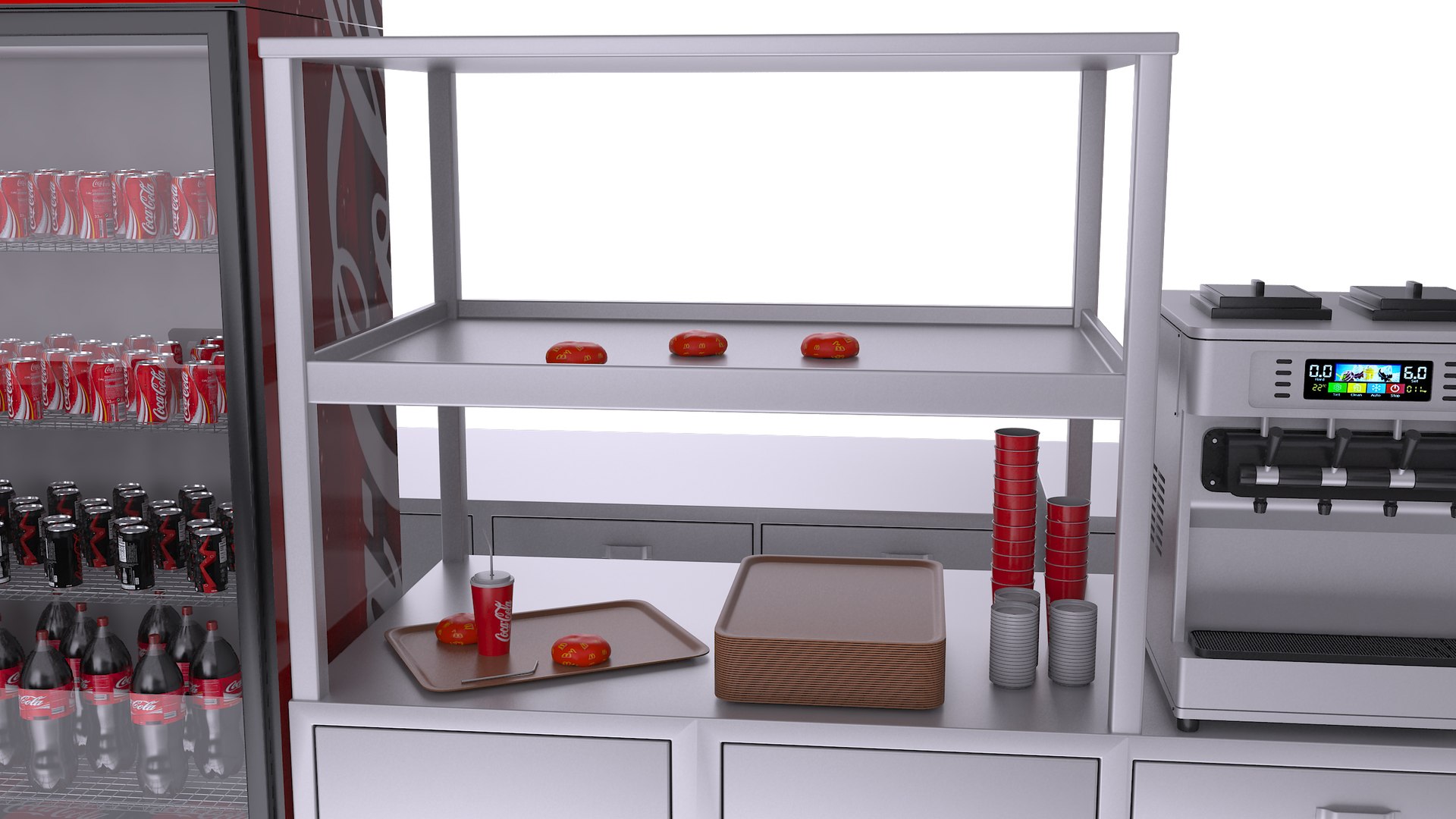 Fast Food McDonalds Counter 3D Model - TurboSquid 1905858