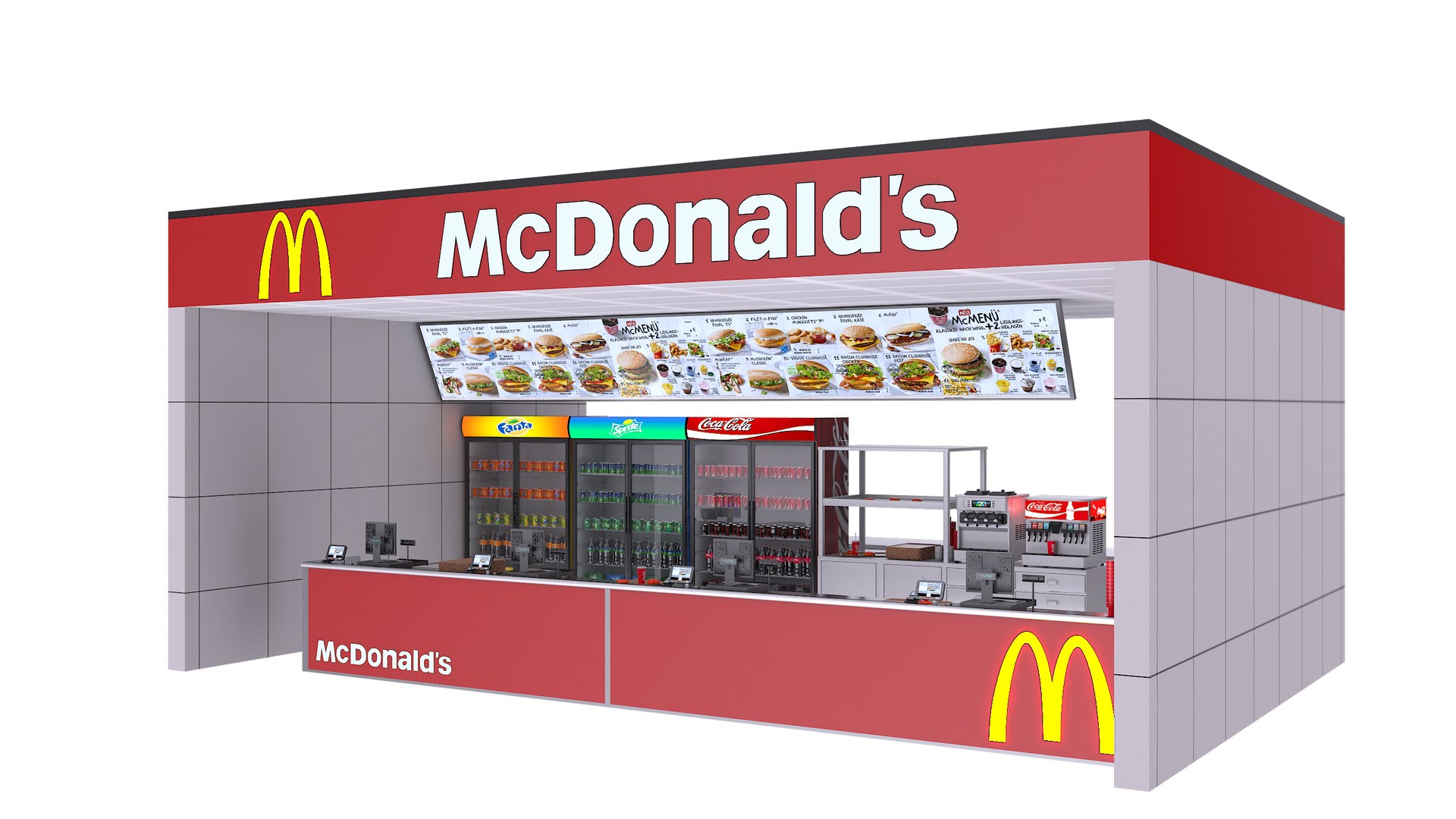 Fast Food McDonalds Counter 3D Model - TurboSquid 1905858