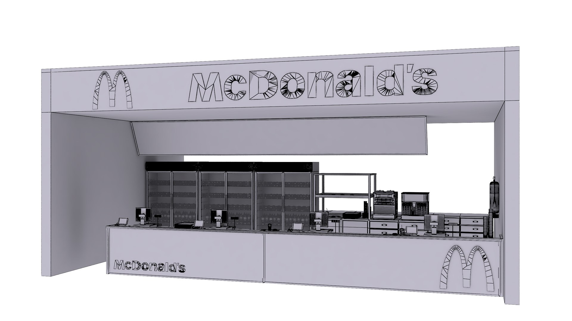 Fast Food McDonalds Counter 3D Model - TurboSquid 1905858