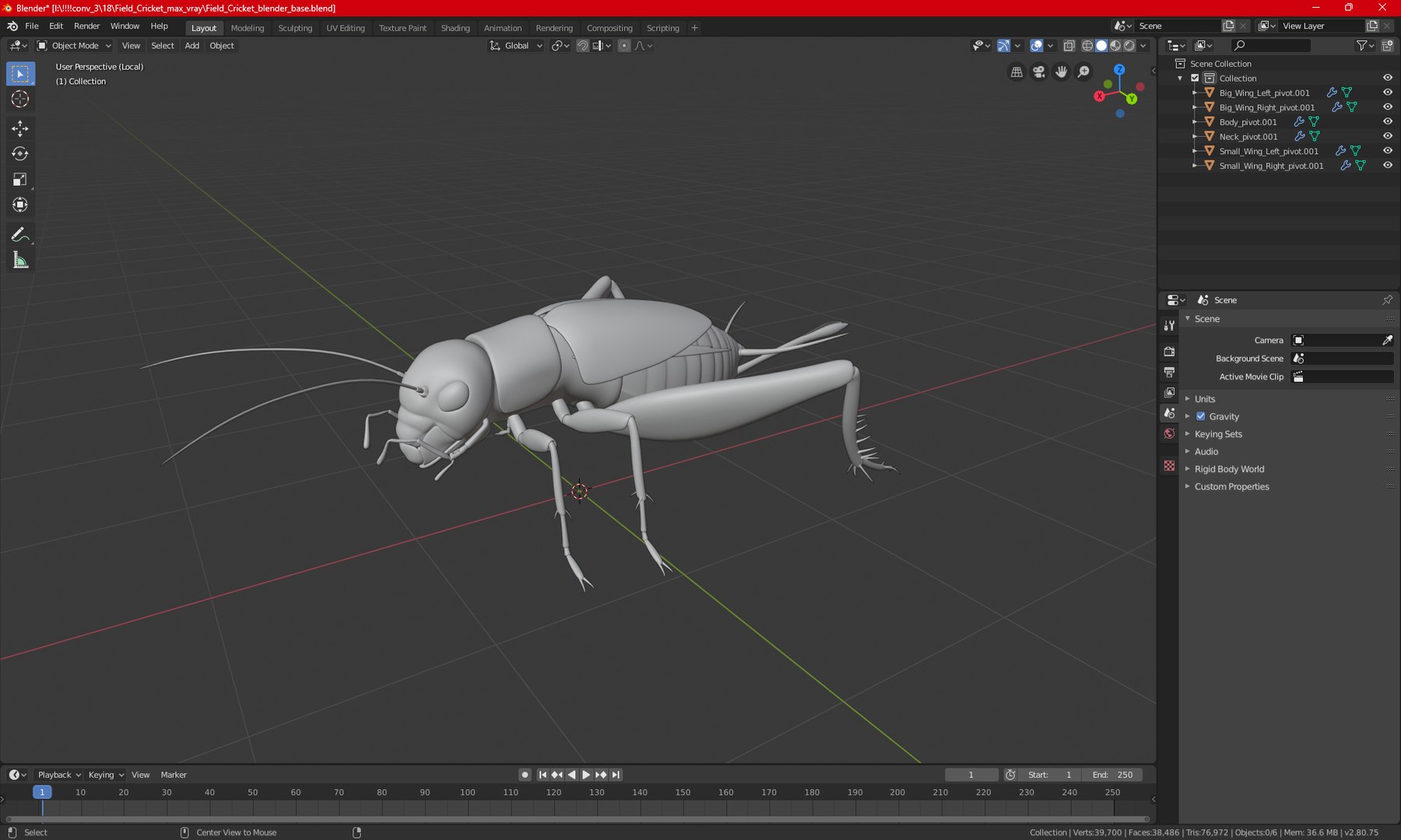 Field Cricket 3D Model - TurboSquid 2248529