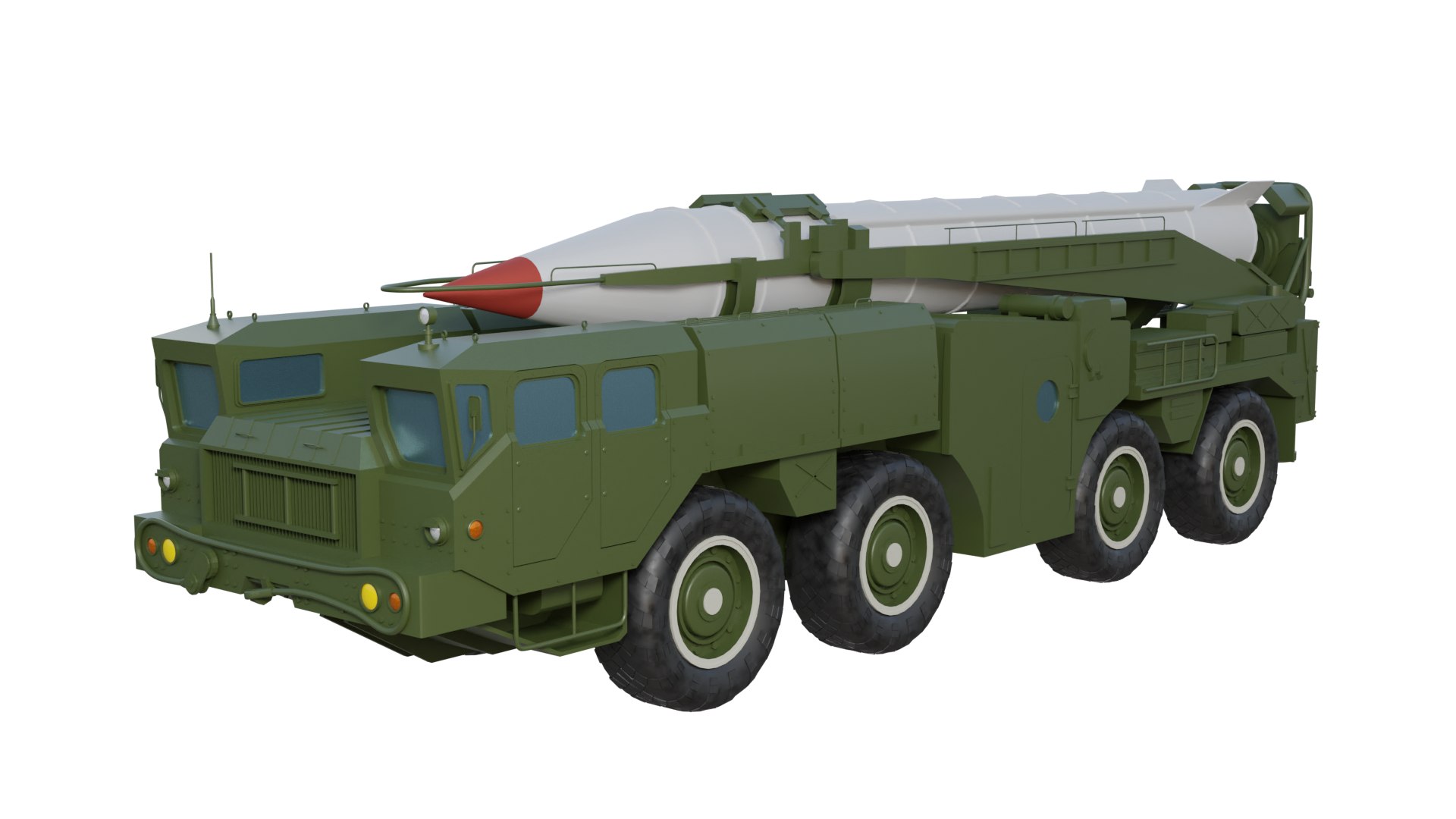 Low Poly Hwasong-6 SCUD-C Missile Launcher Model - TurboSquid 1950362