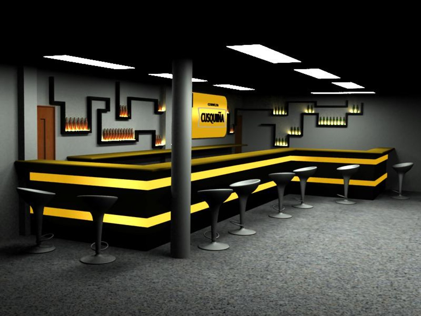 bar disco 3d model