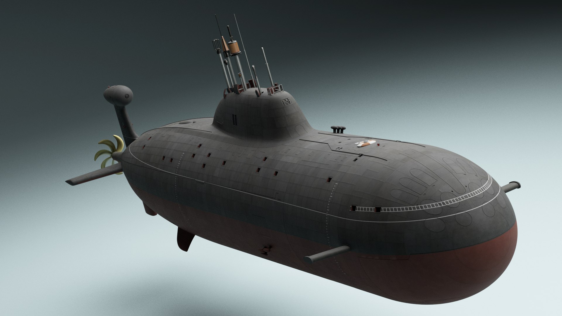 3D Model Russian Akula Class Submarine - TurboSquid 2242703