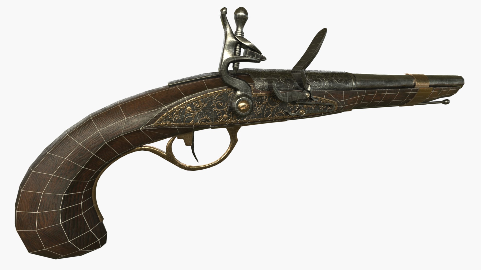 Flintlock Pistol 3d Obj